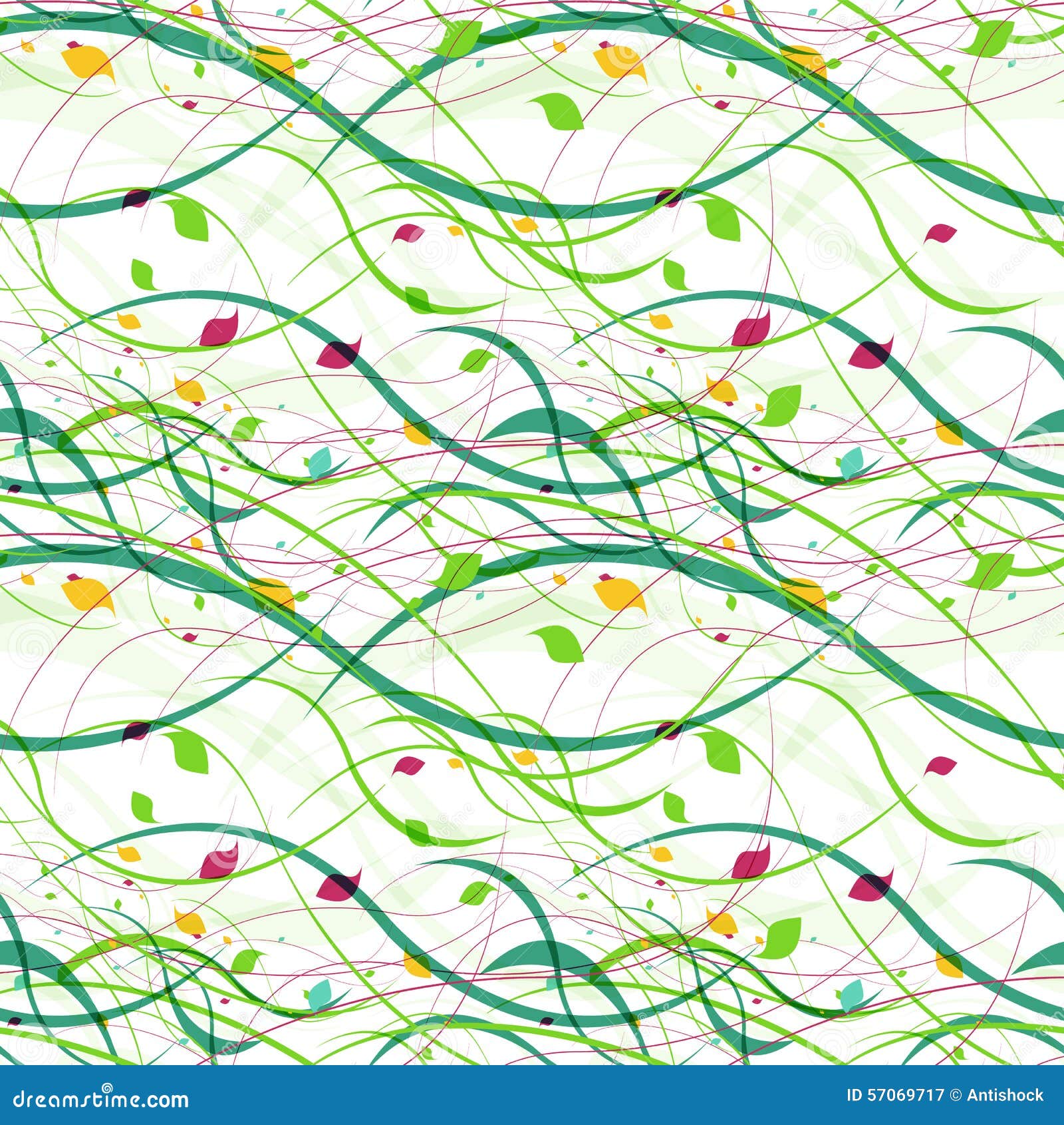 Floral Seamless Pattern. Abstract Waves with Stock Vector ...