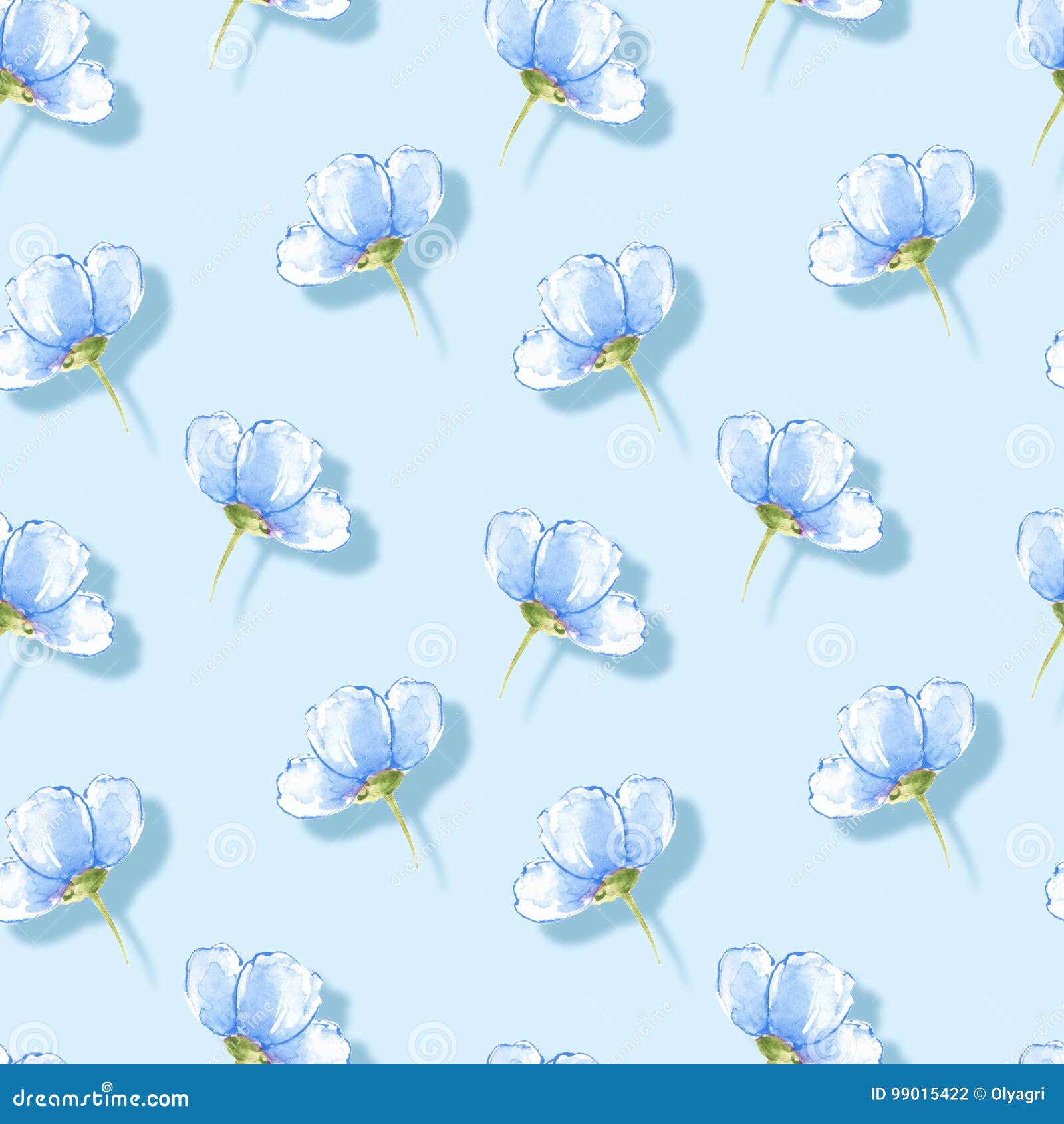 Floral Seamless Pattern with Blue Flowers 24 Stock Illustration ...
