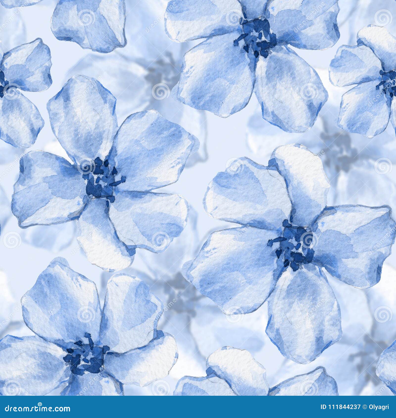 Floral Seamless Pattern with Blue Flowers 11 Stock Illustration ... Floral Seamless Pattern with Blue Flowers 11 Stock Illustration ...