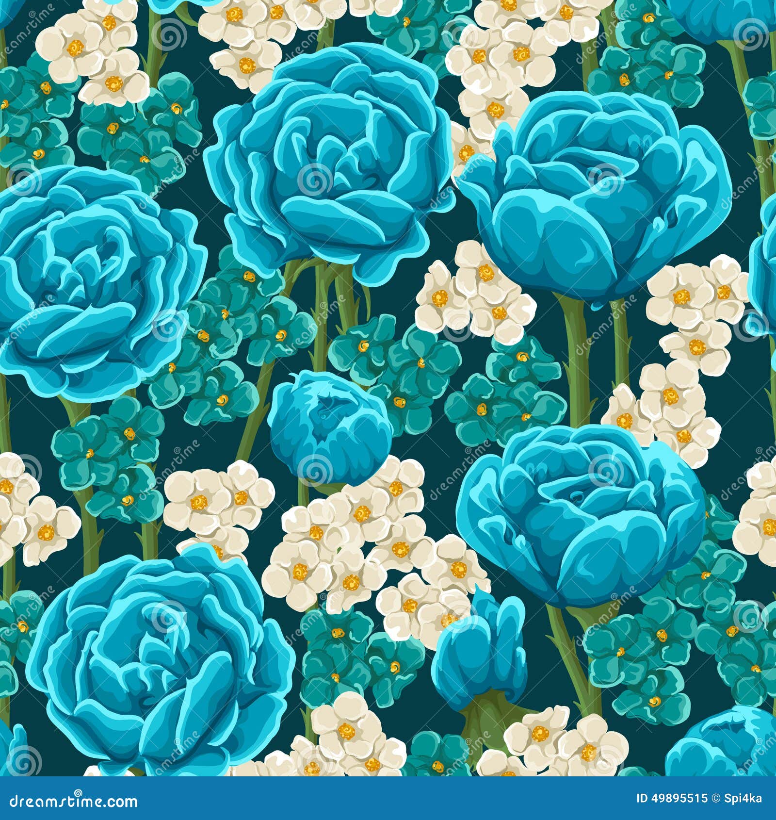 Floral seamless pattern stock vector. Illustration of beauty - 49895515