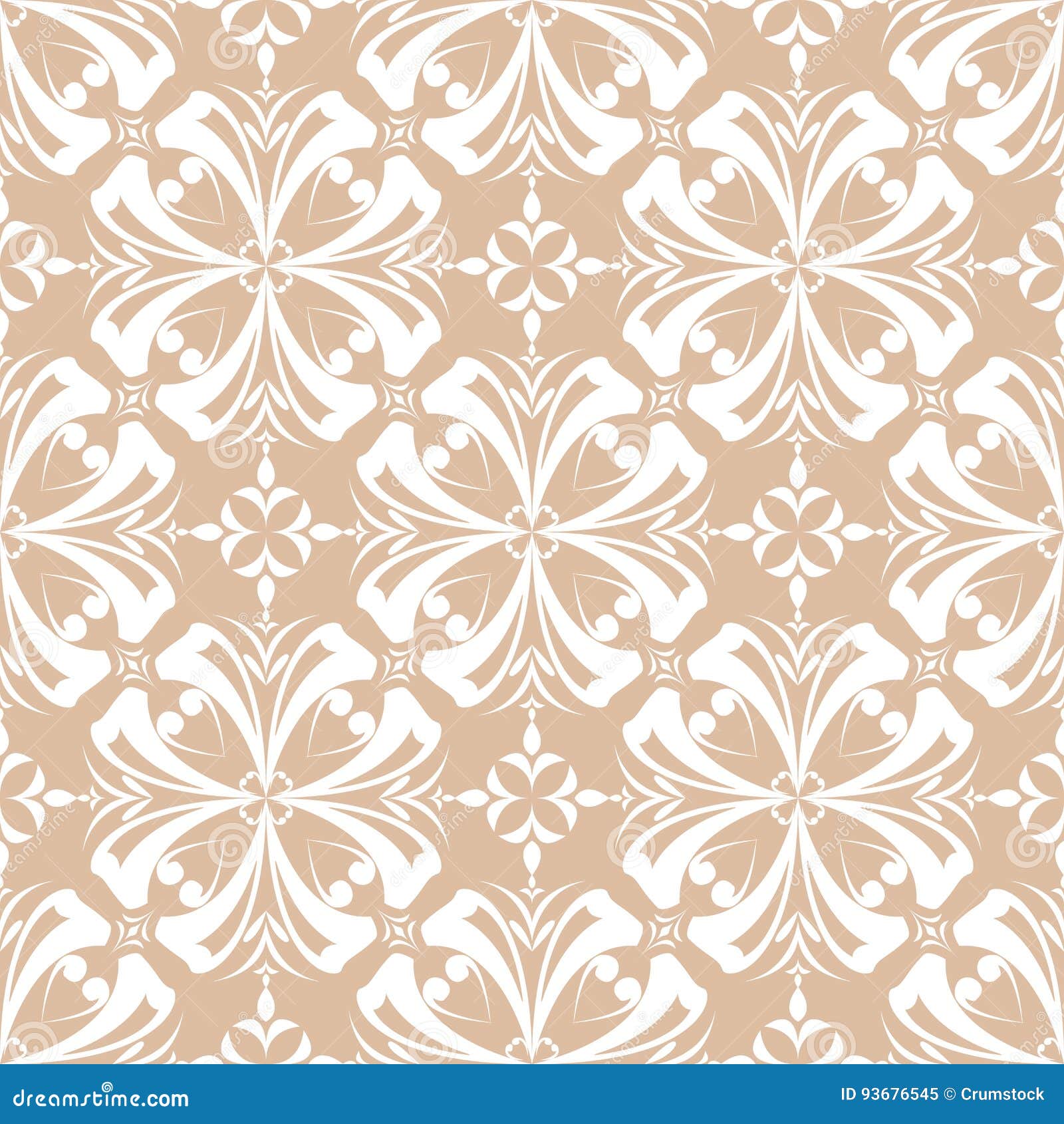 Floral Seamless Pattern. Brown Flower Elements Stock Illustration ...