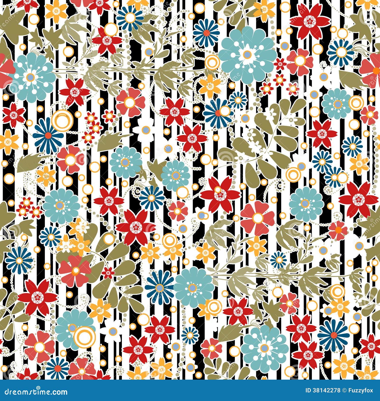 Floral Seamless Pattern with Colorful Flowers Texture Stock ...