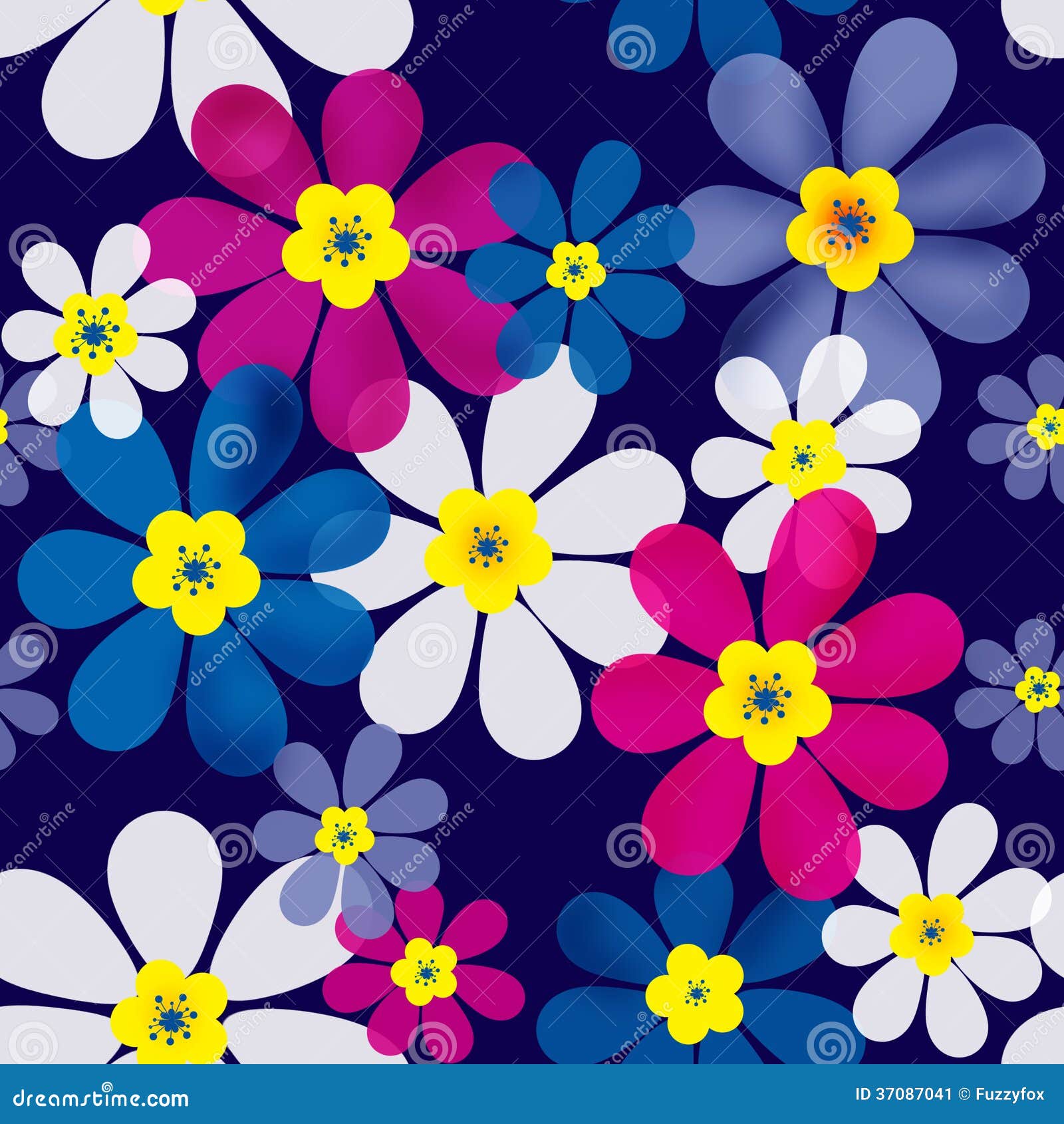 Floral Seamless Pattern with Colorful Flowers Texture Stock ...