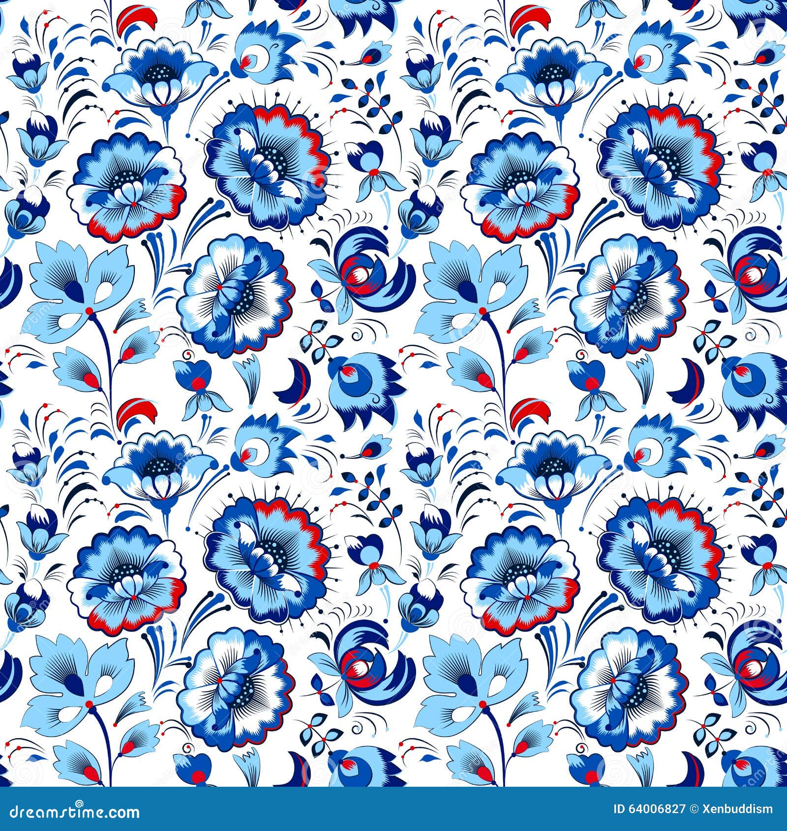 Floral Seamless Pattern in Country Style Stock Illustration ...