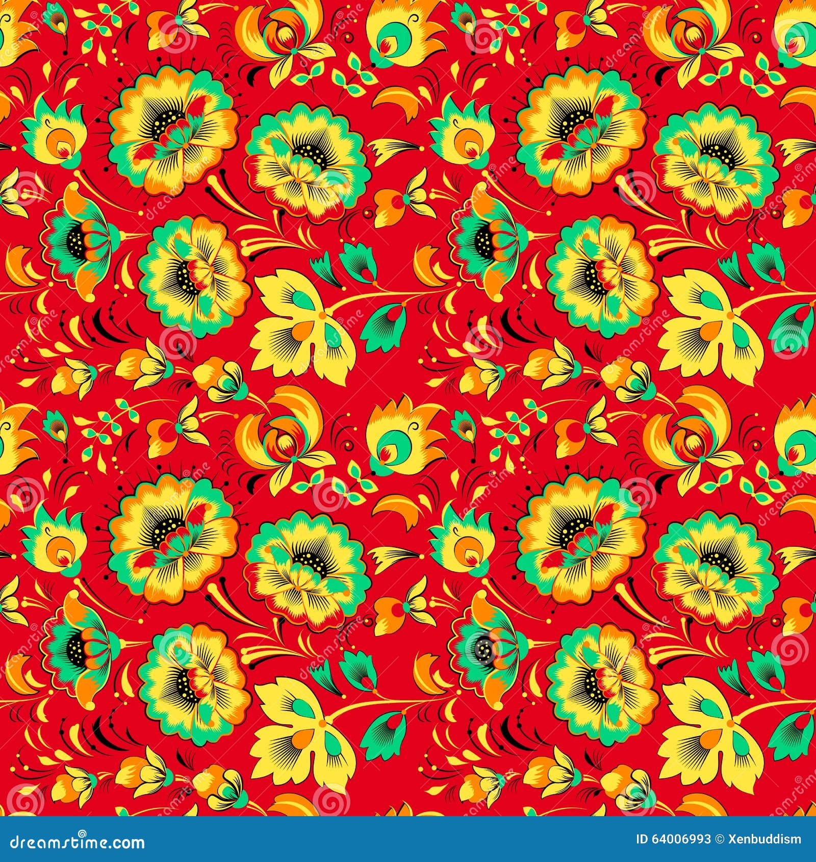 Floral Seamless Pattern in Country Style Stock Illustration ...