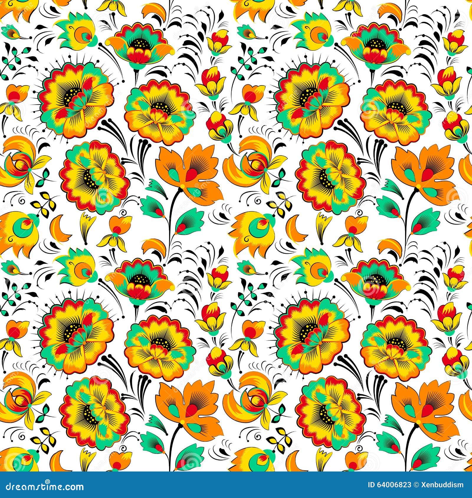 Floral Seamless Pattern in Country Style Stock Illustration ...