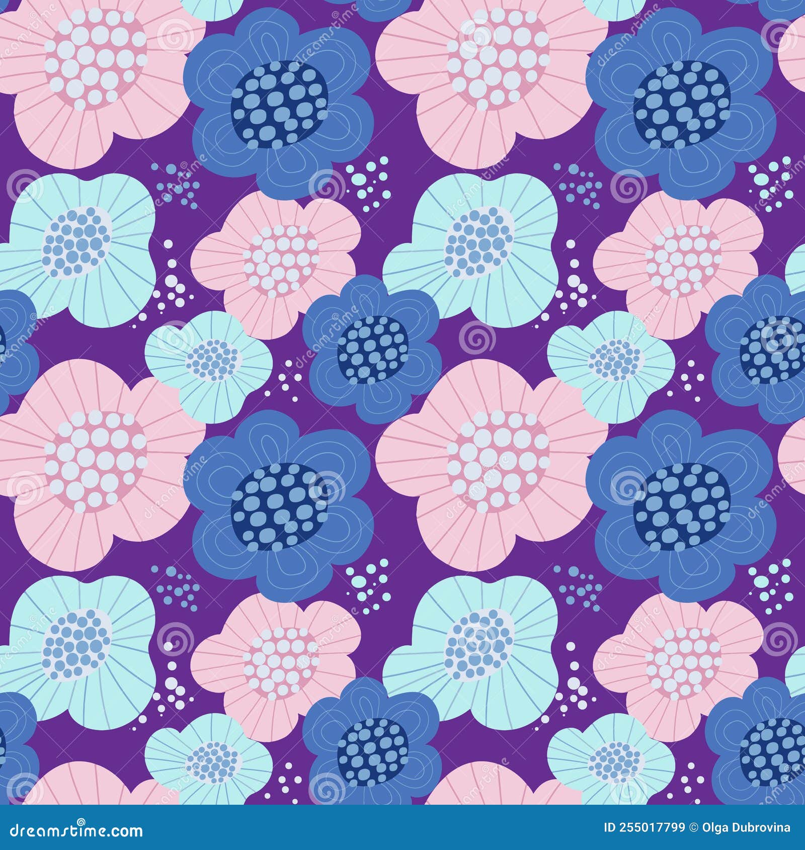 Floral Seamless Pattern. Delicate Colors. Vector Simple Print. Stock ...