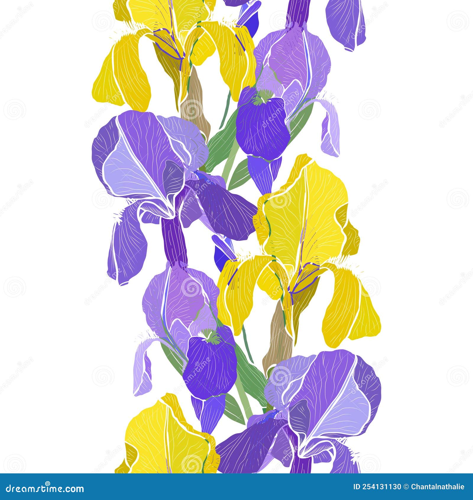 Floral seamless pattern stock vector. Illustration of line - 254131130