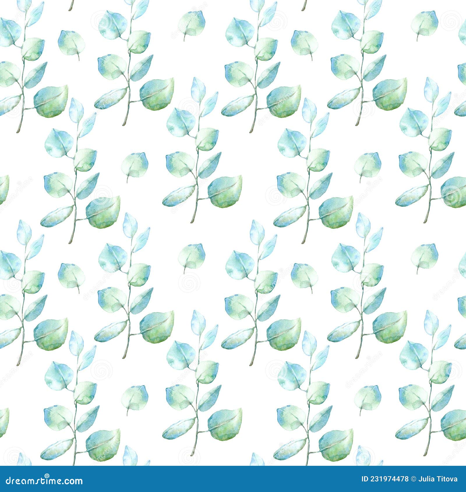 Floral Seamless Pattern.Eucalyptus Branches.Pattern for Fabric, Paper ...