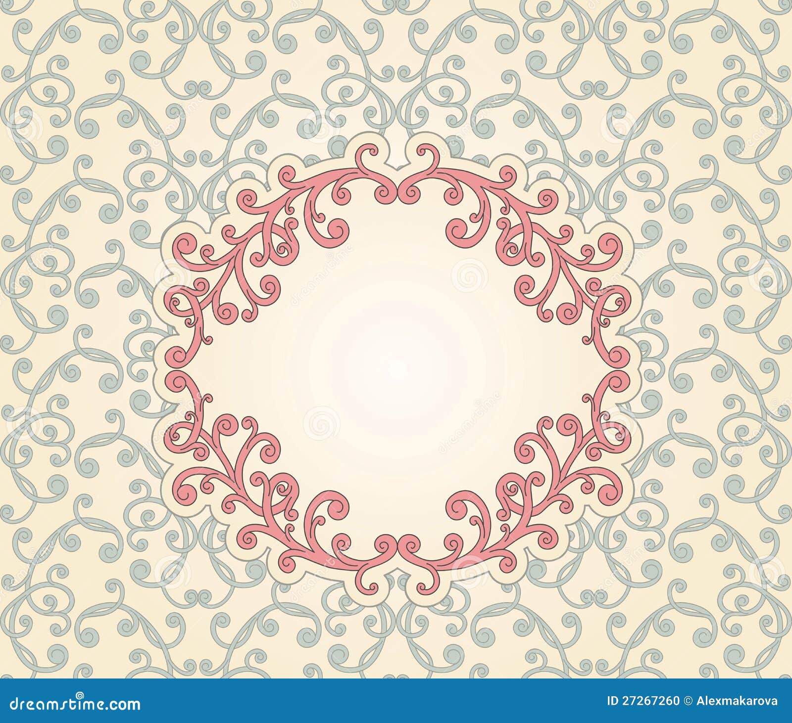 Floral Seamless Pattern with Floral Frame Stock Vector - Illustration ...