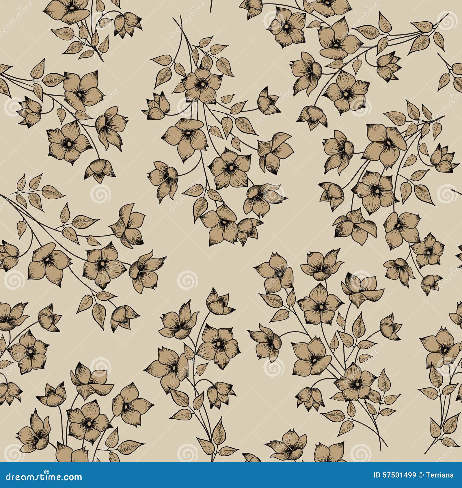 Floral Seamless Pattern. Flower Background. Flourish Background Stock ...