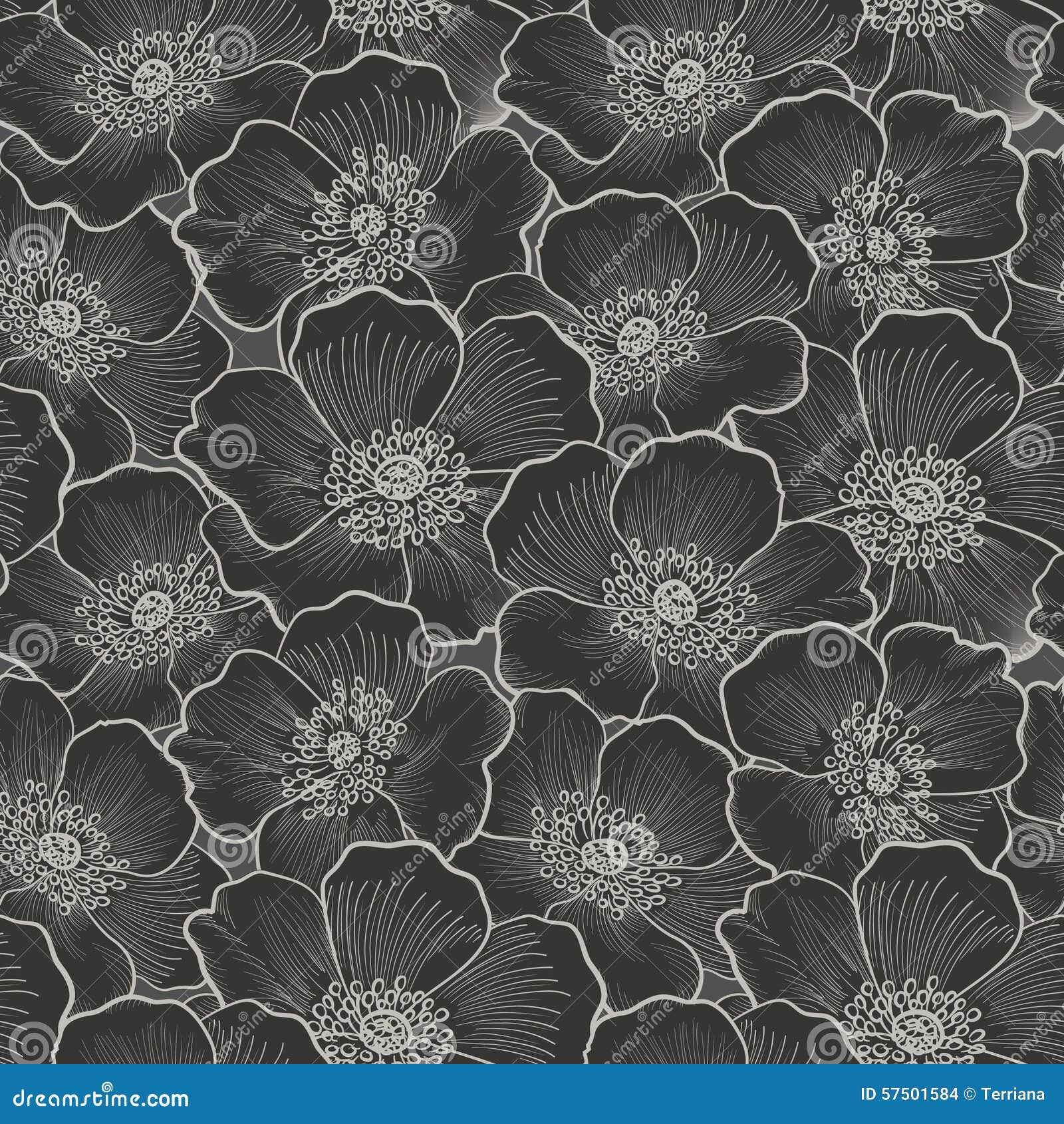 Floral Seamless Pattern. Flower Background. Flourish Texture Stock ...