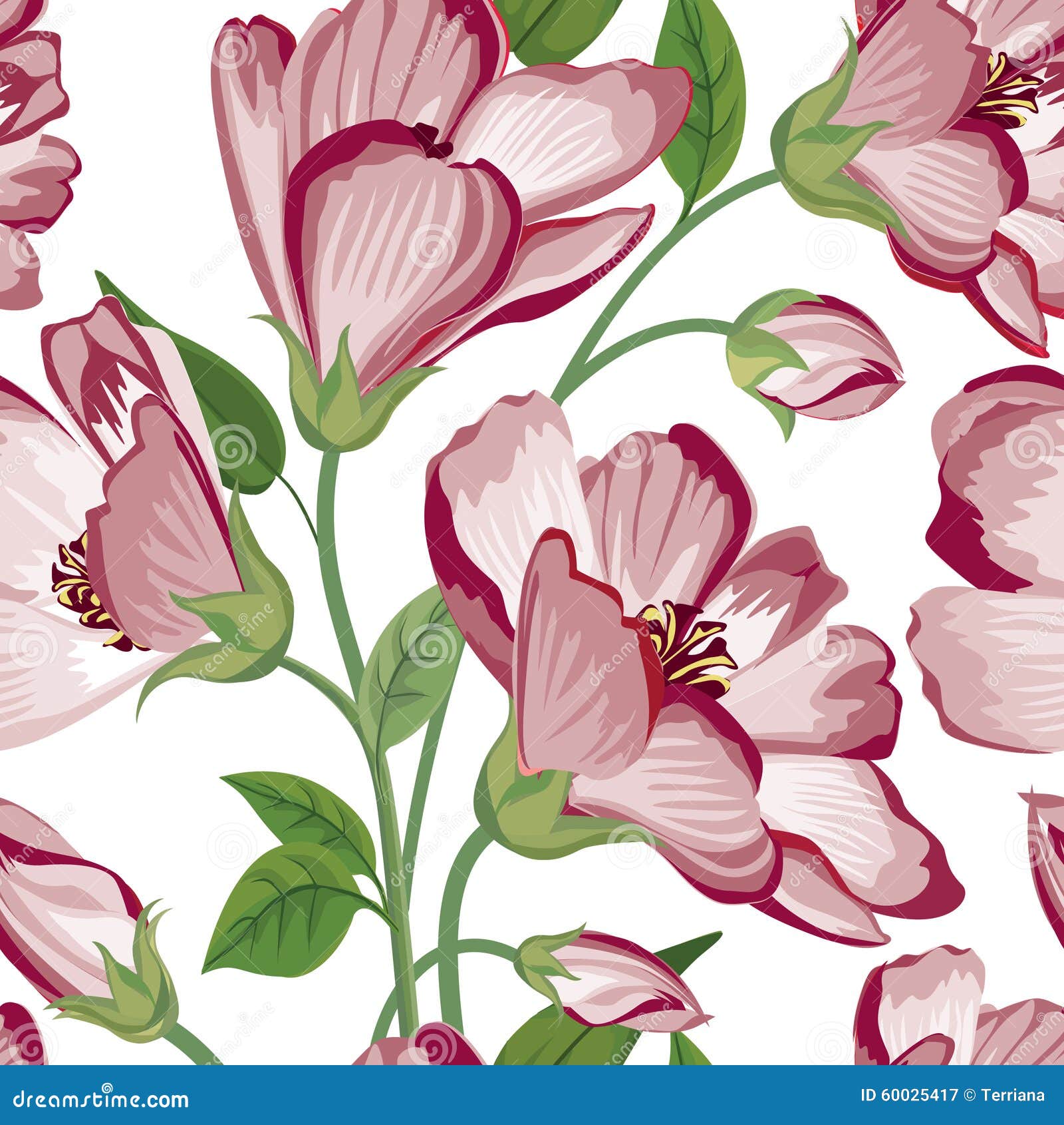 Floral Seamless Pattern. Flower Background. Flourish Texture with ...