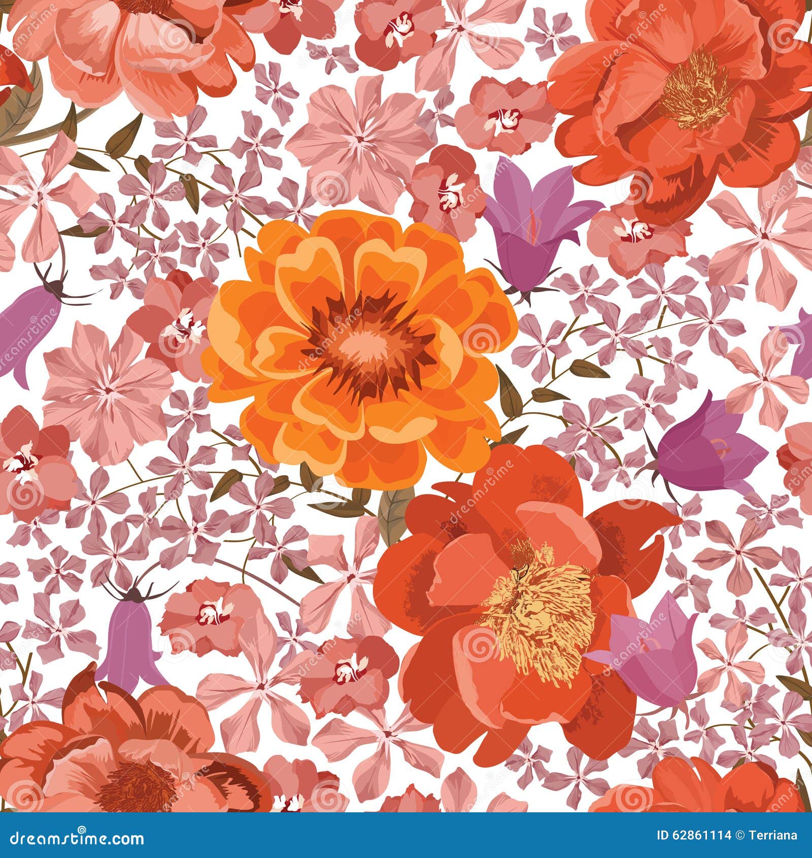 Floral Seamless Pattern. Flower Background. Flourish Texture Stock ...