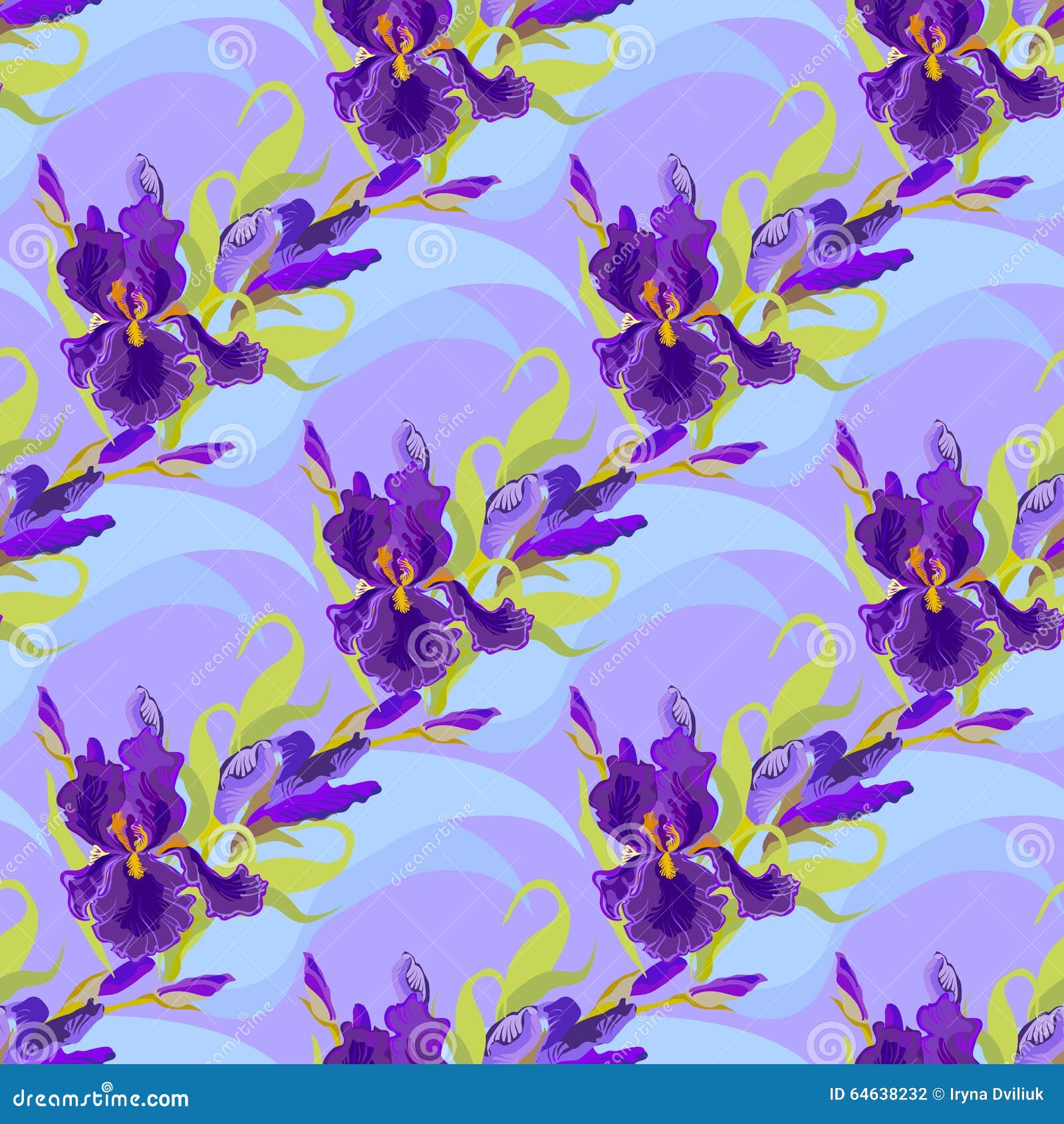 Floral Seamless Pattern. Flower Iris Background. Stock Vector ...