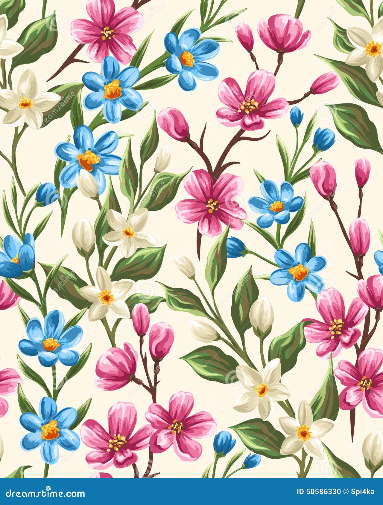 Floral Seamless Pattern. Flower Background. Floral Seamless Texture ...