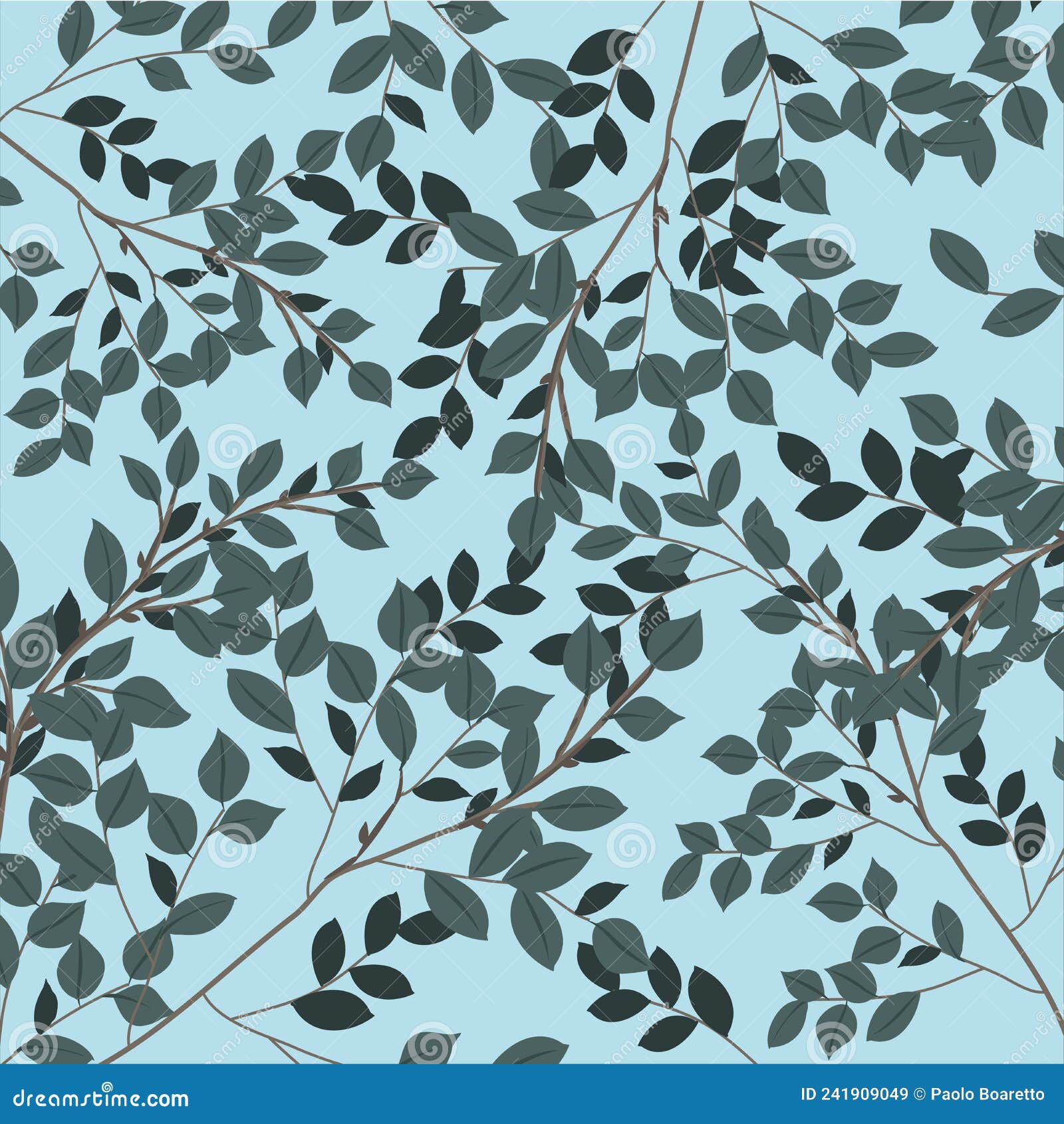 Floral Seamless Pattern Green Plant Stock Illustration - Illustration ...