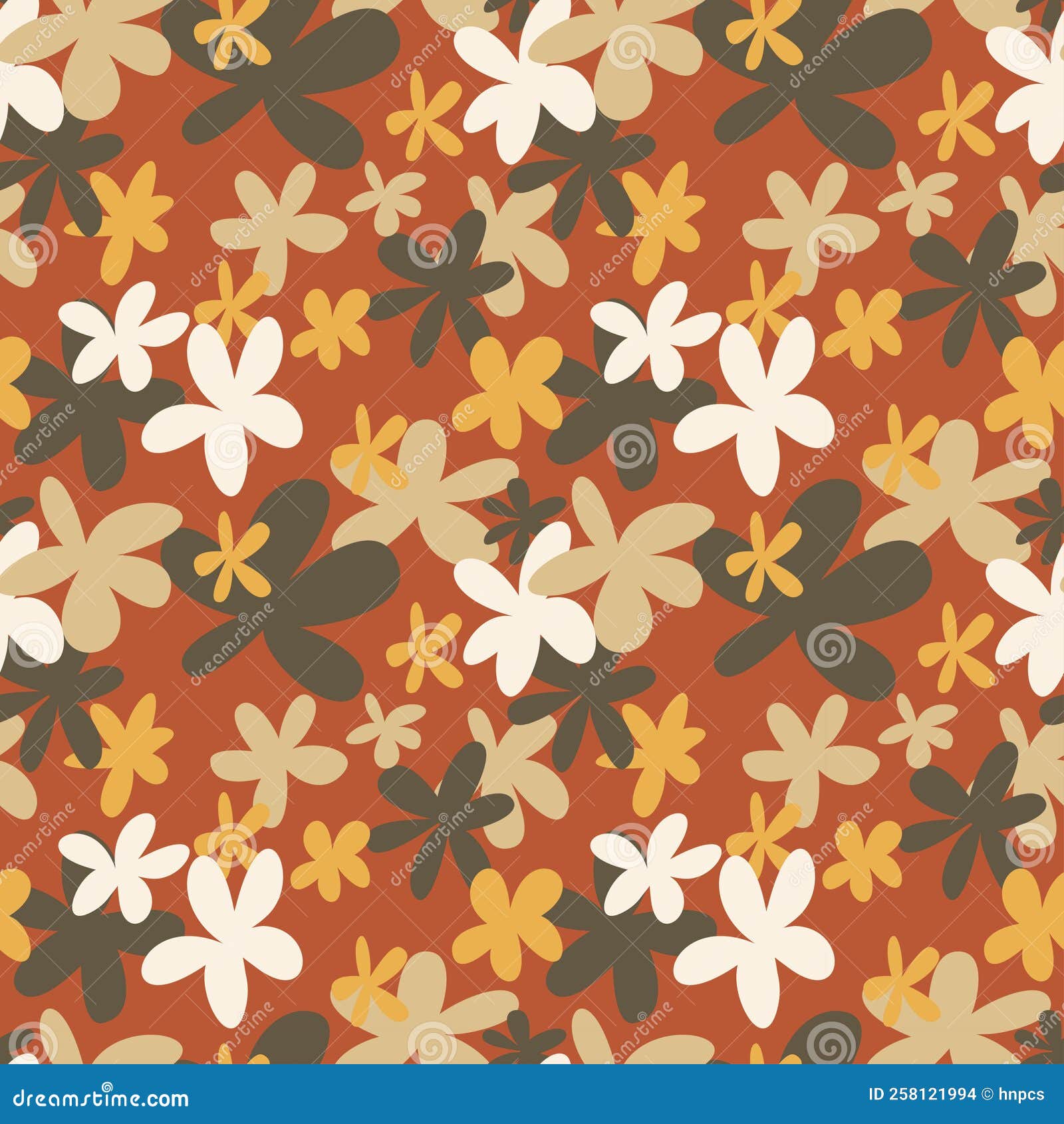 Floral Seamless Pattern. a Hand-drawn Set of Floral Elements for ...
