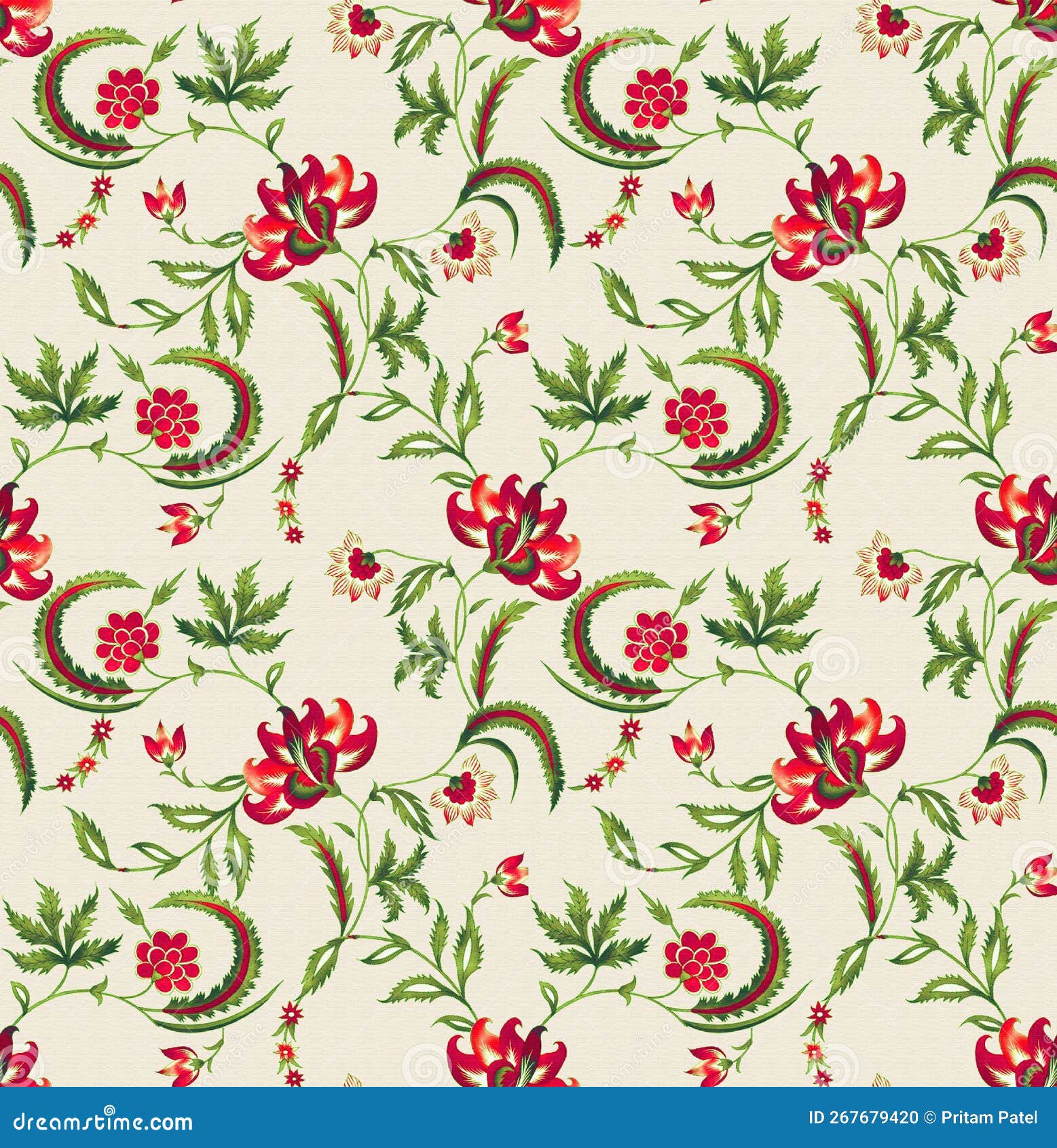 Floral Seamless Pattern. Indian Decorative Wallpaper. Design for ...