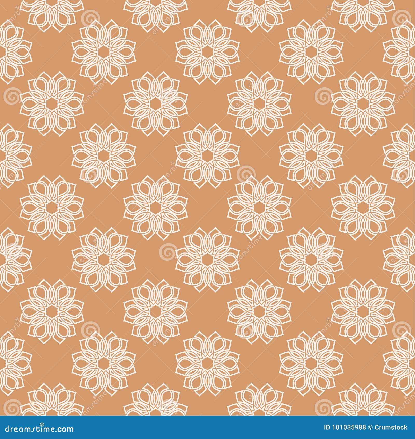 Floral Seamless Pattern. Orange Wallpaper Background Stock Vector ...