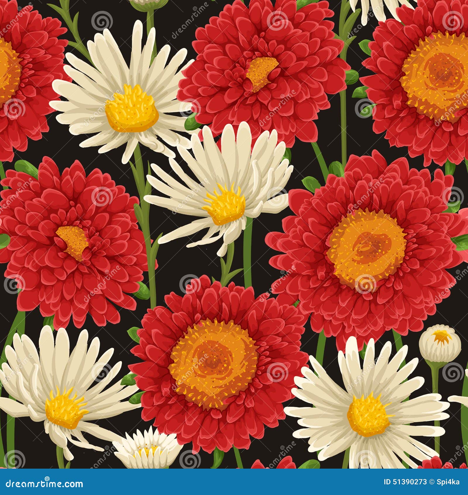 Floral seamless pattern stock illustration. Illustration of petal ...