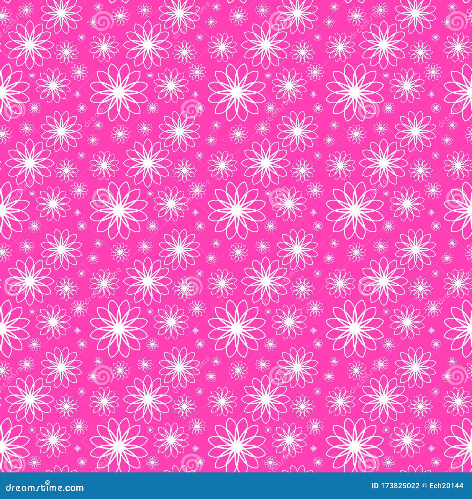 Floral Seamless Pattern on Pink Background, Vector Illustration Stock ...