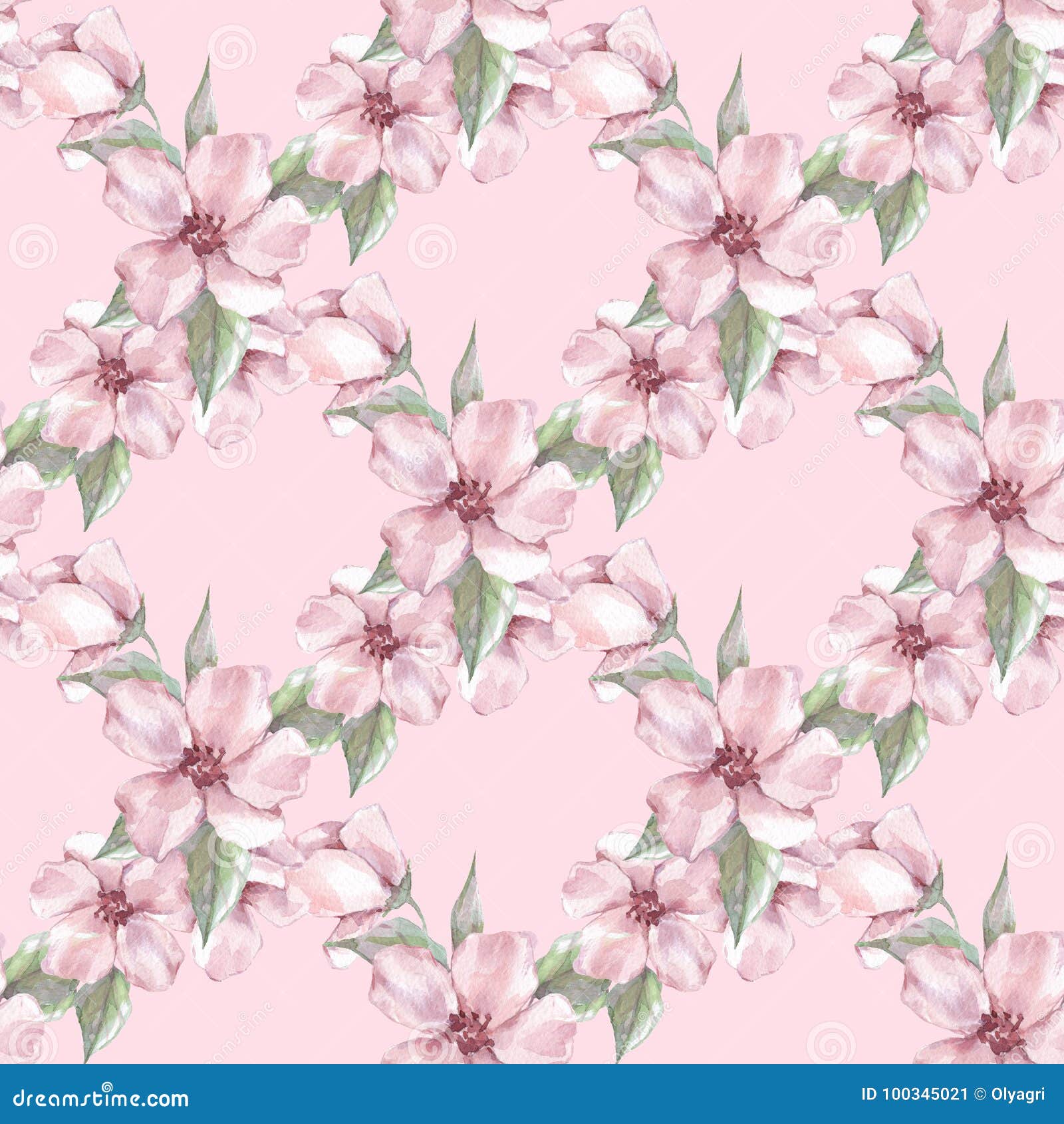 Floral Seamless Pattern with Pink Flowers Stock Illustration ...