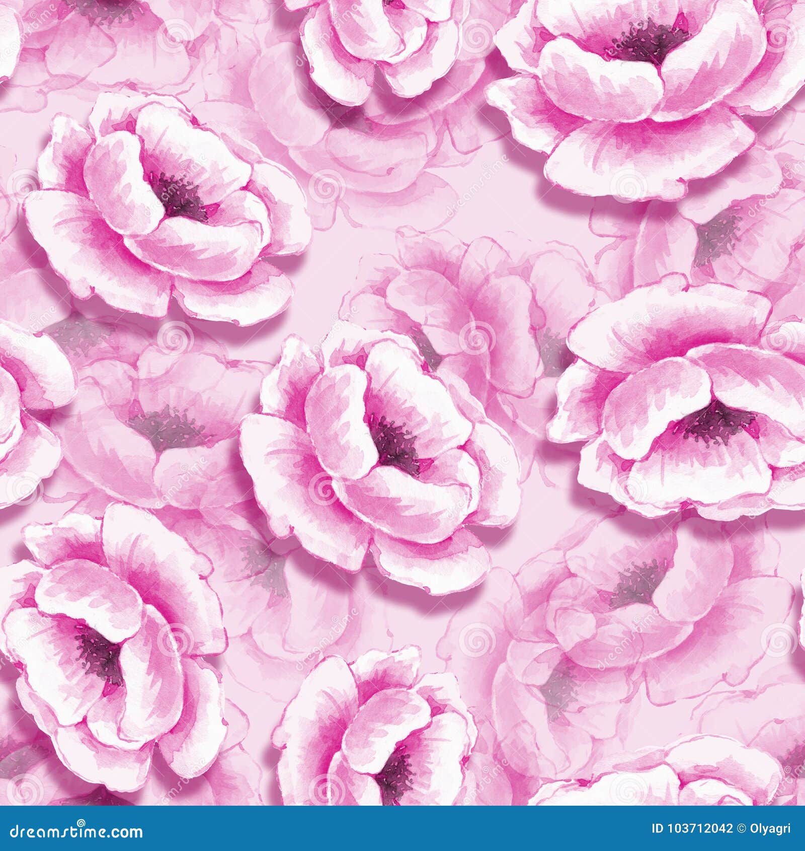 Floral Seamless Pattern with Pink Flowers 11 Stock Illustration ...