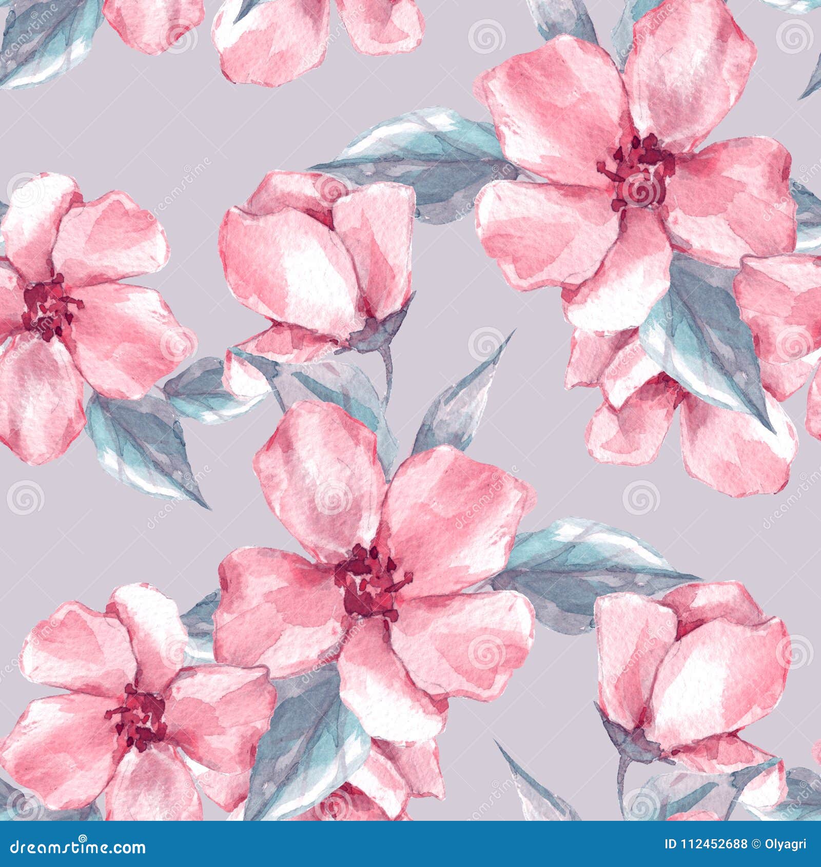 Floral Seamless Pattern with Pink Flowers 4 Stock Illustration ...