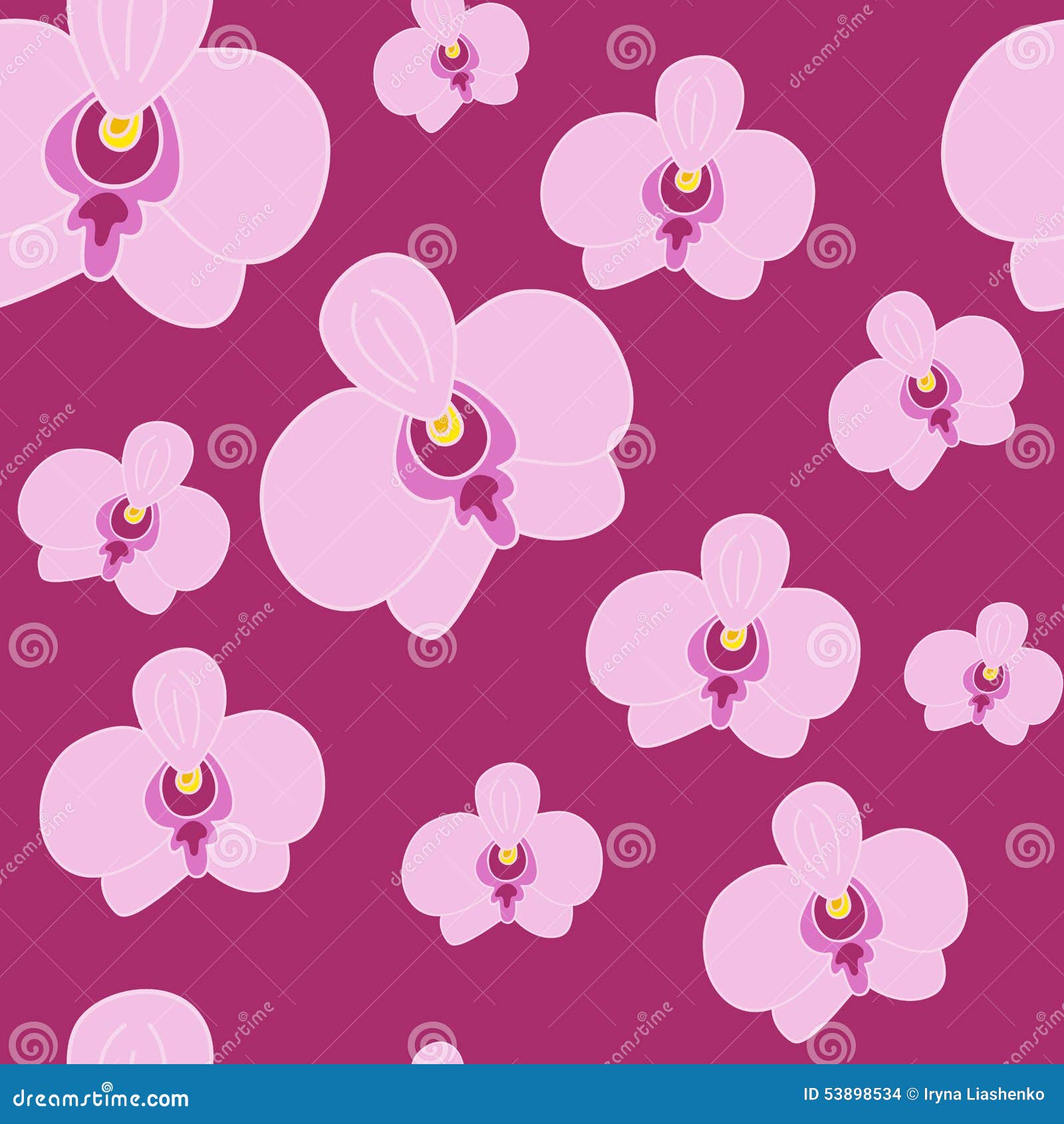 Floral Seamless Pattern Pink Orchid Stock Illustration Illustration