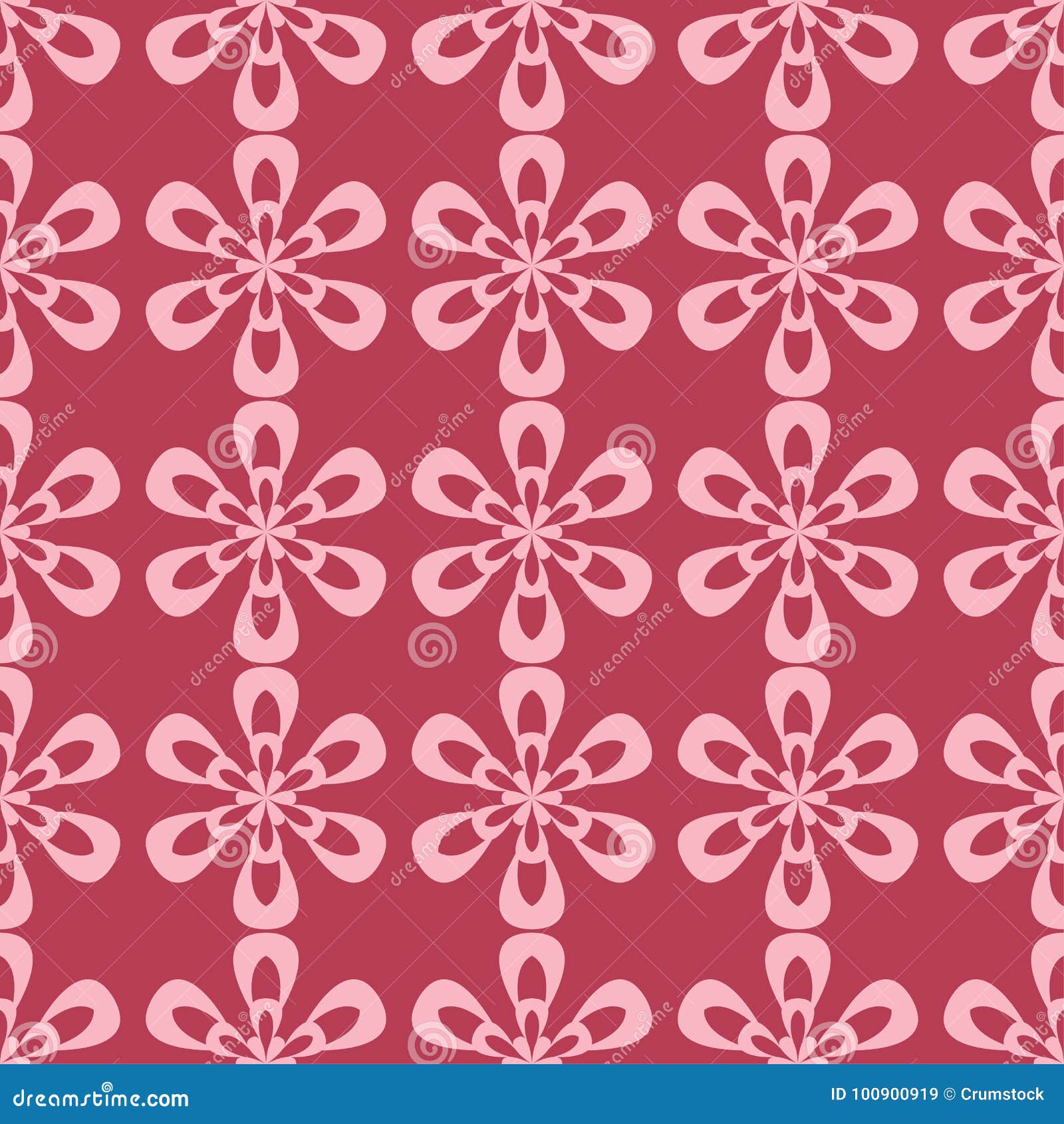 Floral Seamless Pattern on Red Background Stock Vector - Illustration ...