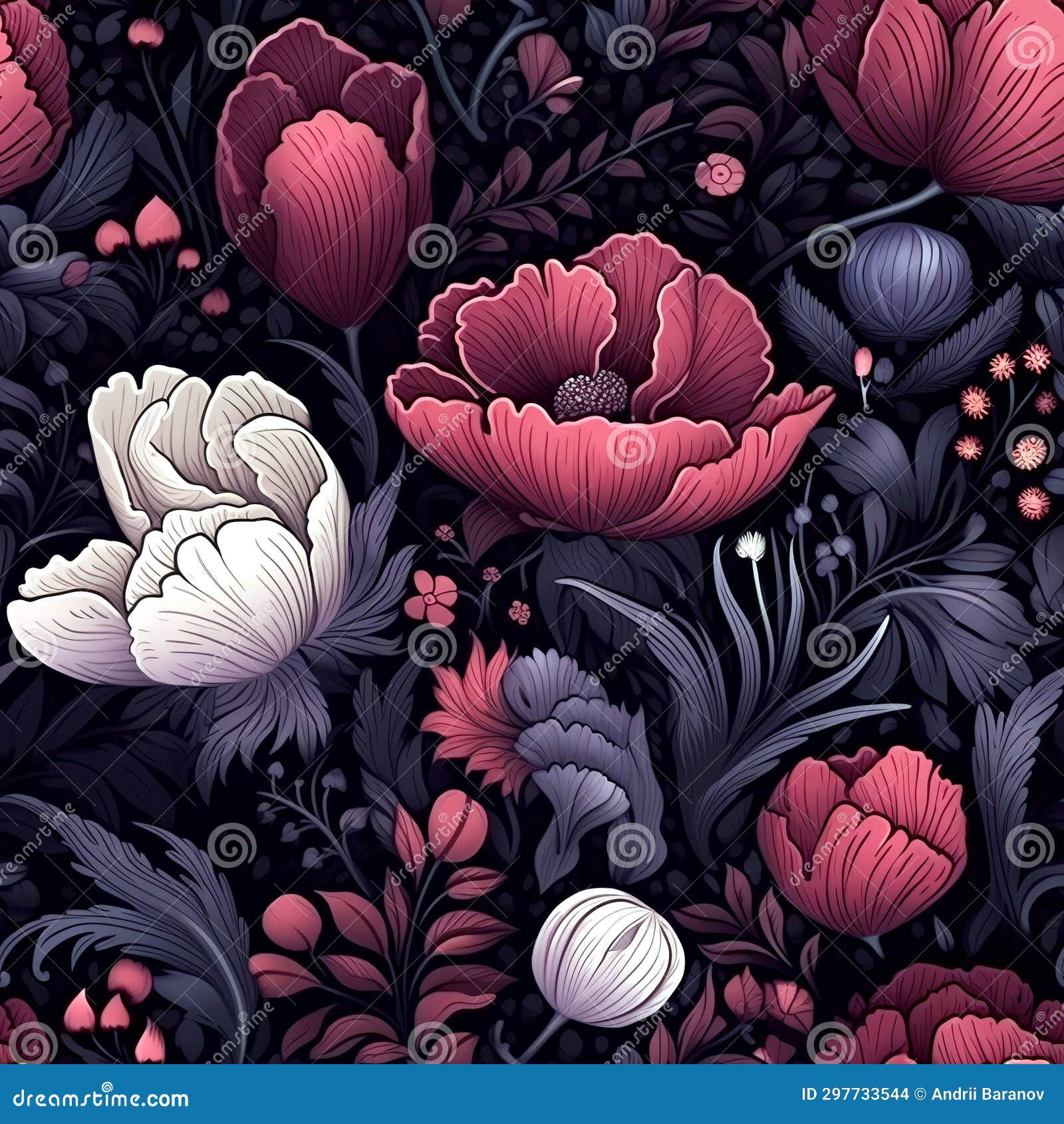 Floral Seamless Pattern. Renaissance. Elegant Designs with Flowers. AI ...