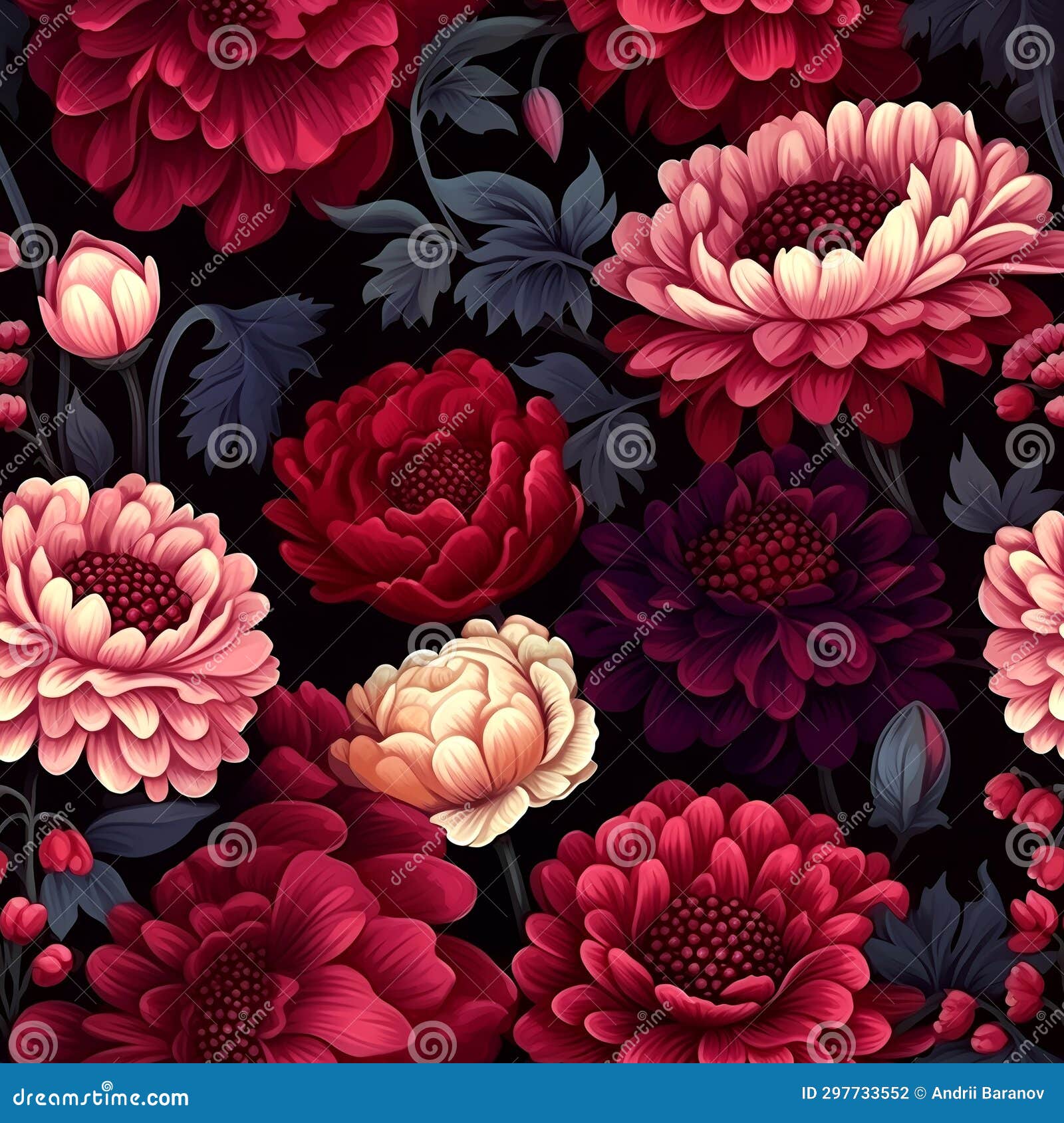 Floral Seamless Pattern. Renaissance. Elegant Designs with Flowers. AI ...