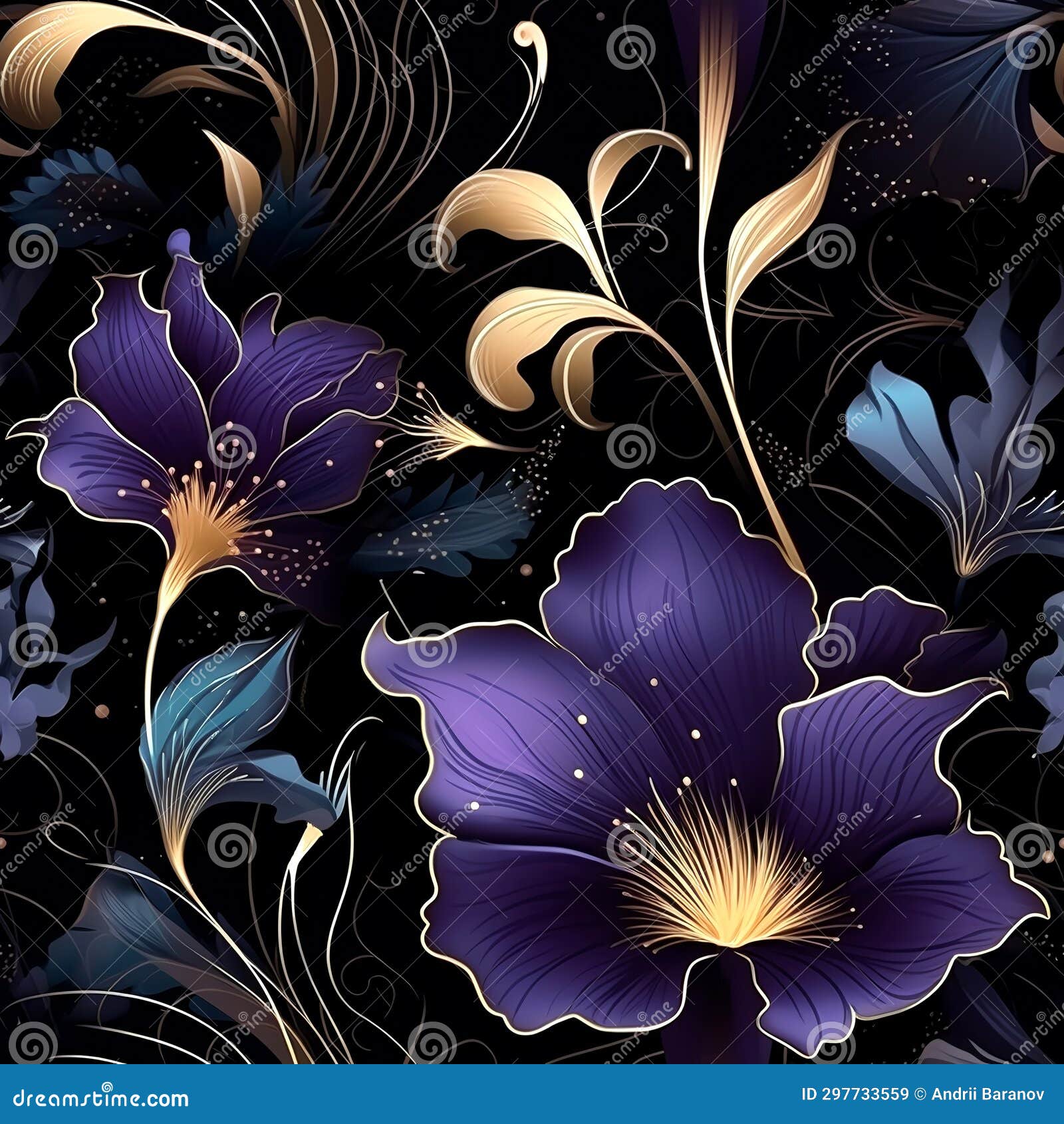 Floral Seamless Pattern. Renaissance. Elegant Designs with Flowers. AI ...