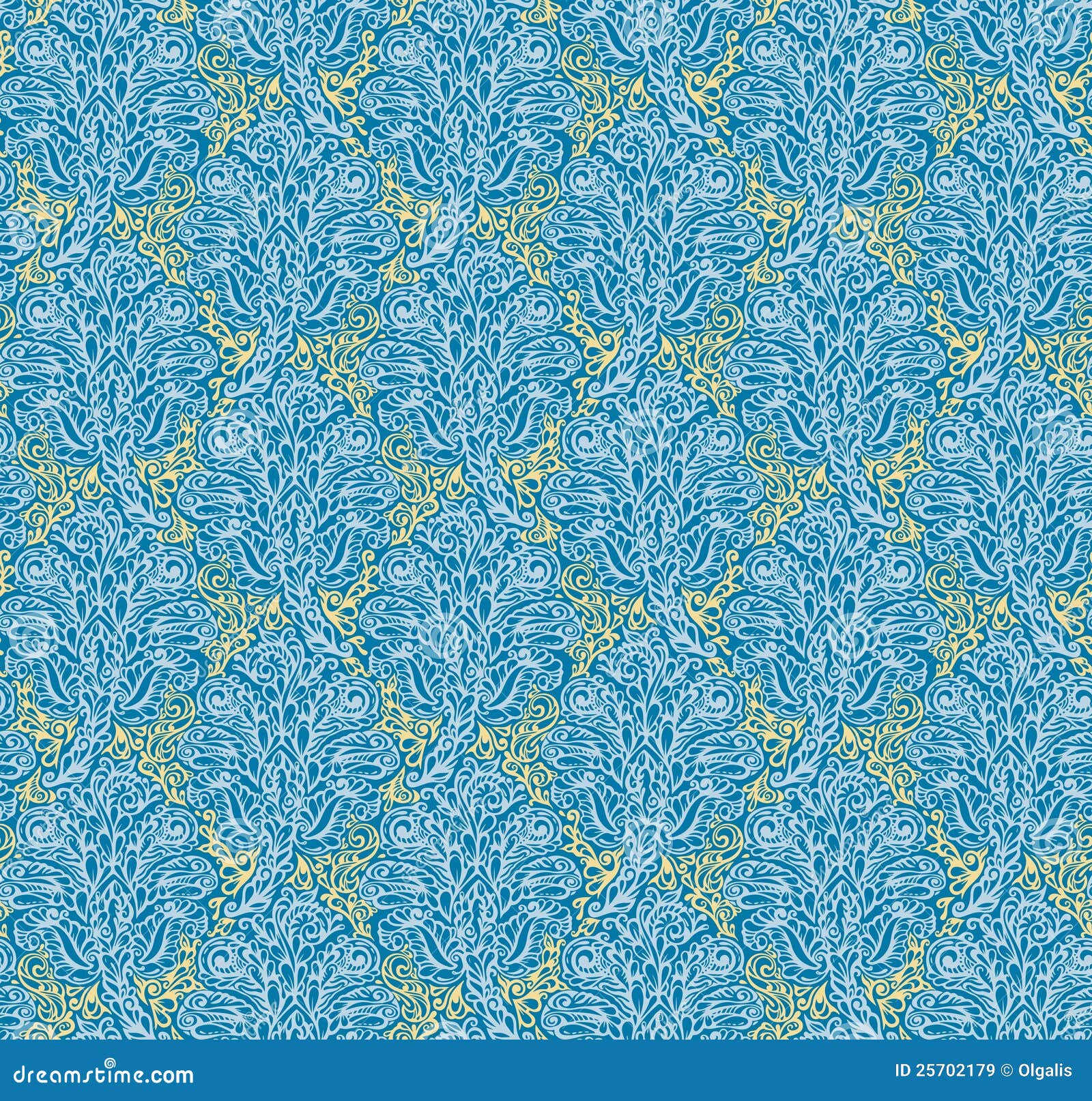Floral Seamless Pattern in Renaissance Style Stock Illustration ...