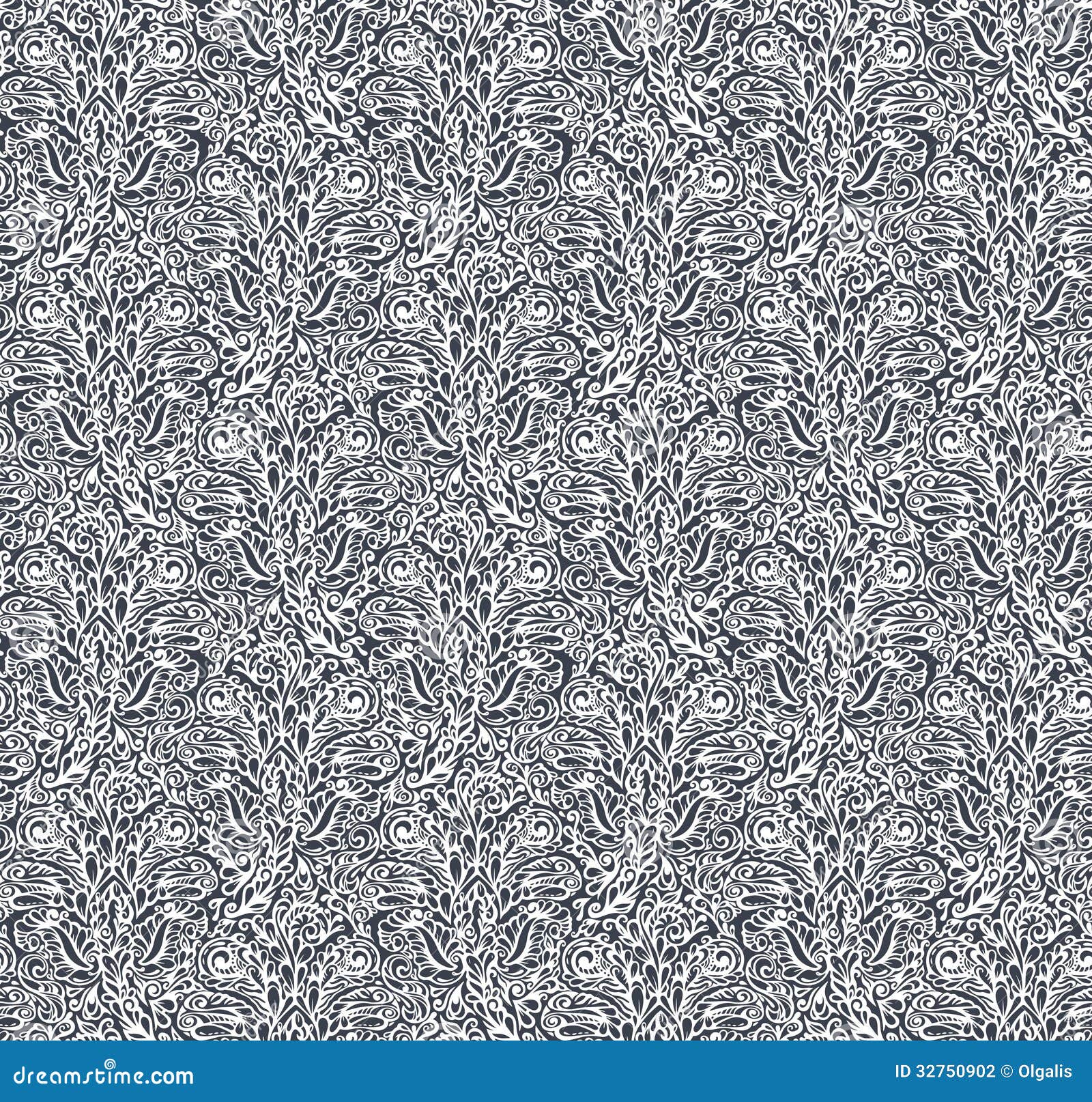 Floral Seamless Pattern in Renaissance Style Stock Illustration ...