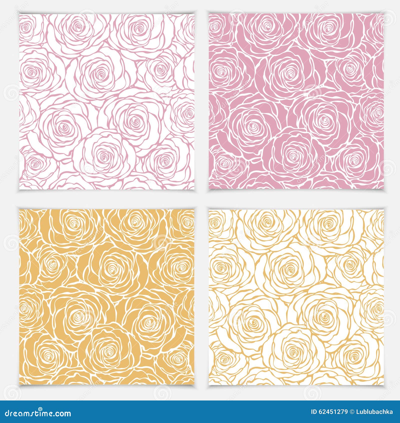 Floral Seamless Pattern with Roses. Vector Roses Hand Drawn Pattern ...