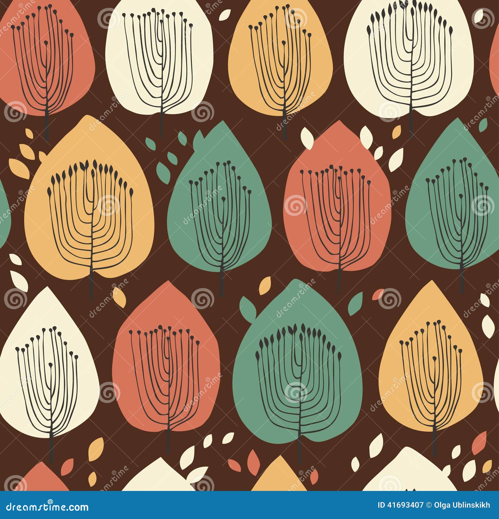 Floral Seamless Pattern in Scandinavian Style. Fabric Texture with ...