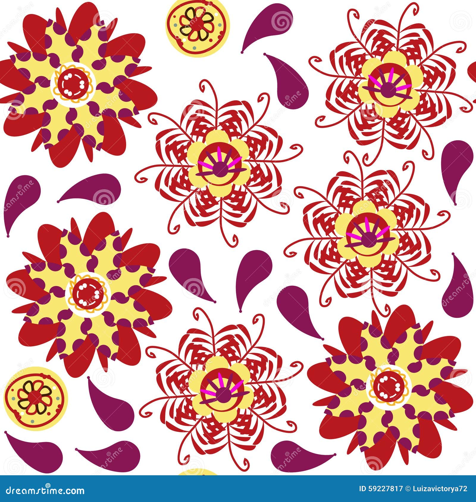 Floral Seamless Pattern and Seamless Pattern in Swatch Menu, Vec Stock ...