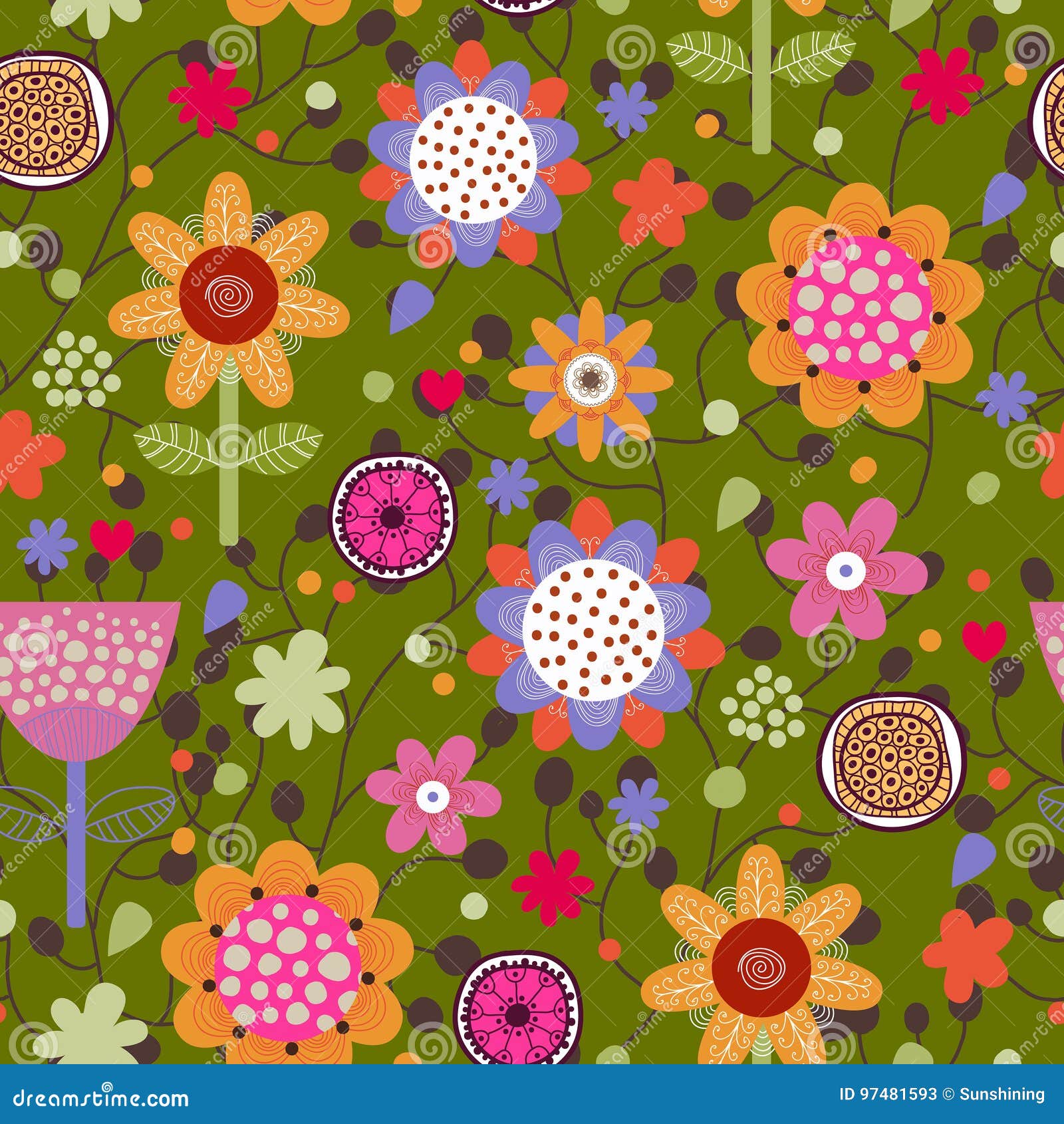 Floral Seamless Pattern.Seamless Texture with Flowers Stock Vector ...