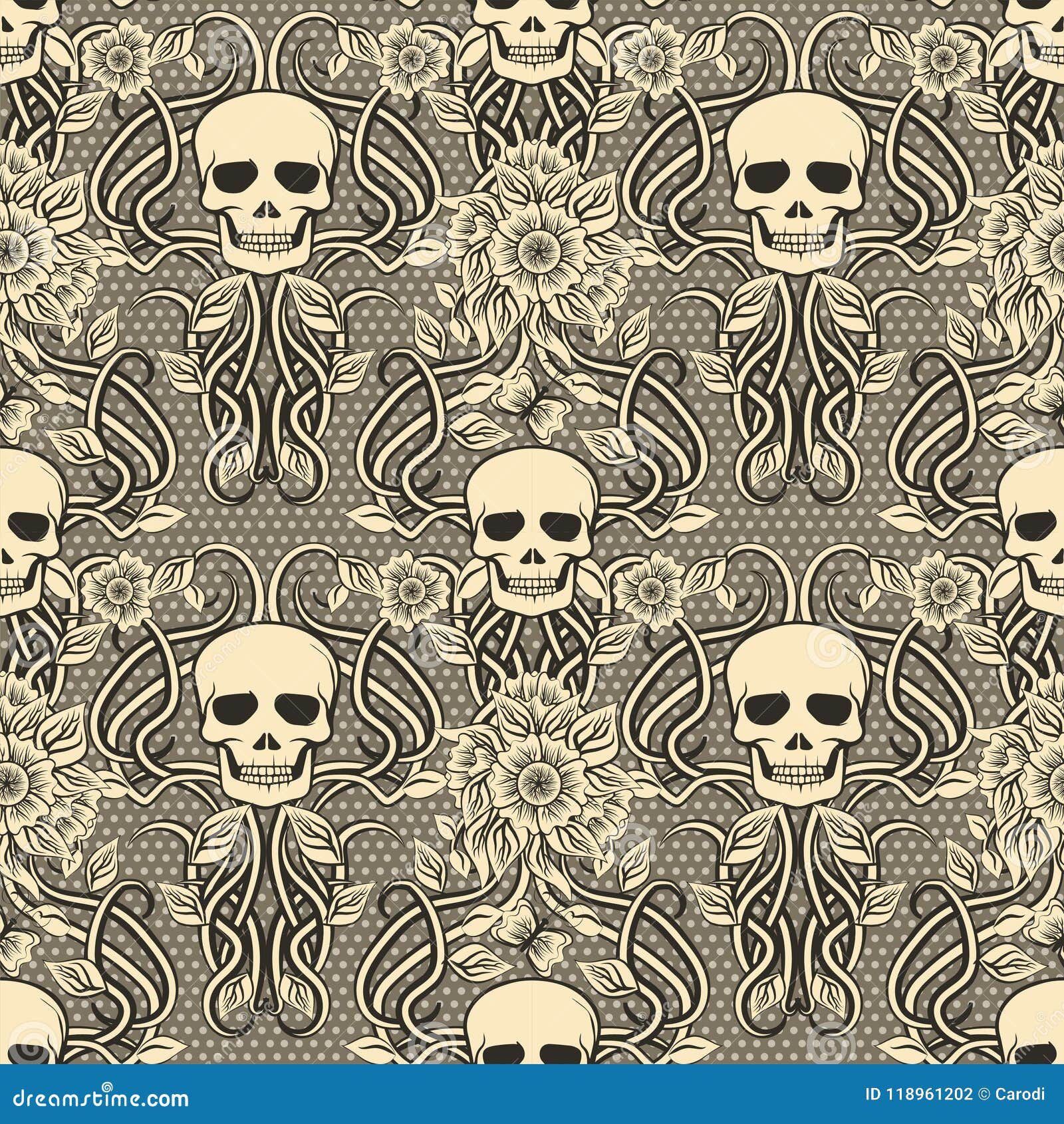 Skull Floral Pattern