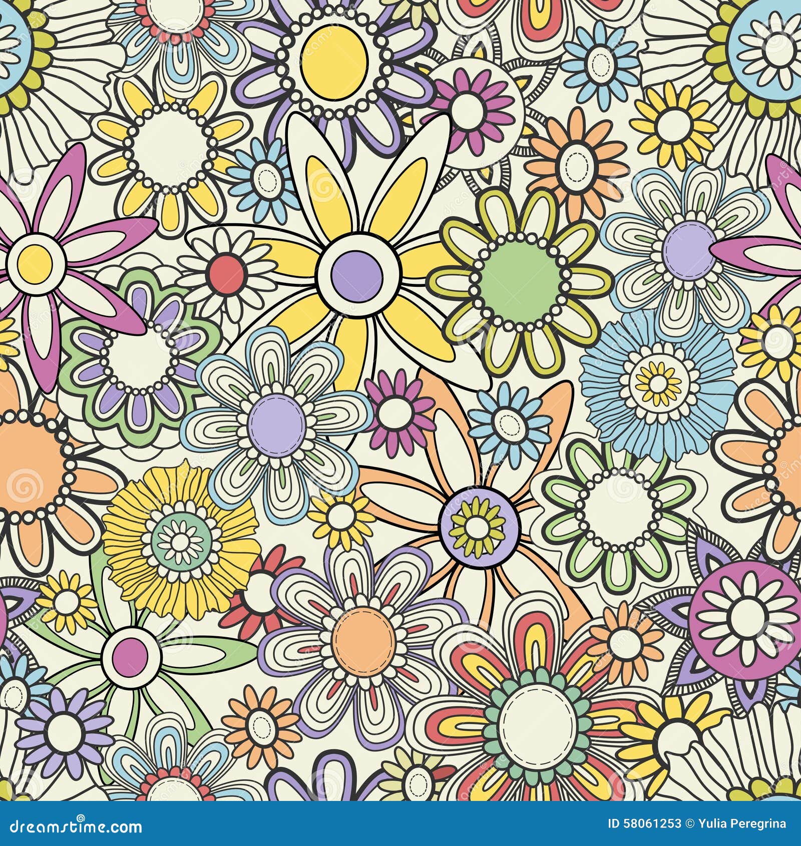 Floral Seamless Pattern. Summer Background in Bright Colors Stock ...