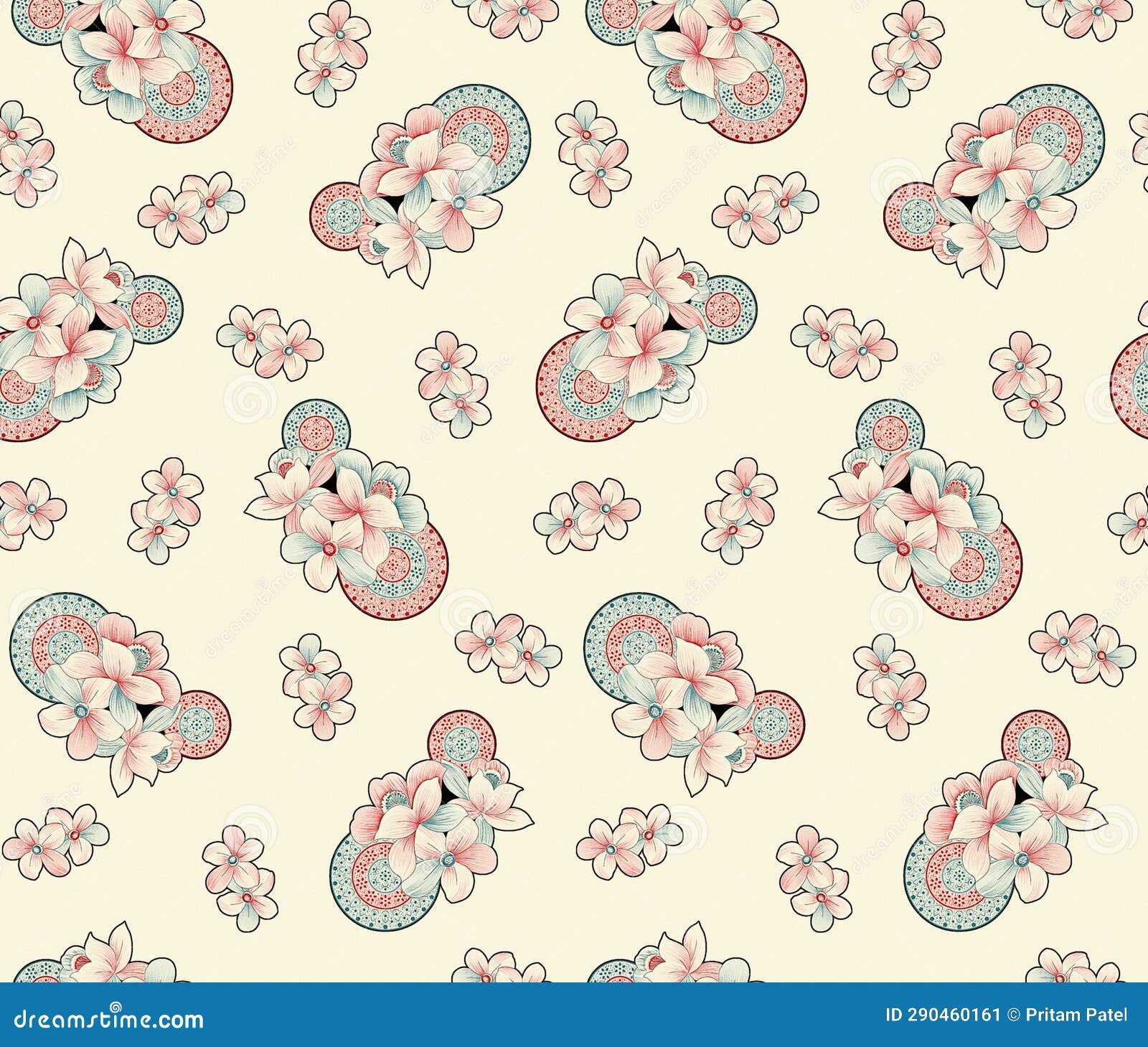 2101223761 Seamless Ceramic Tiles Flower Texture Art Wallpaper Pattern ...