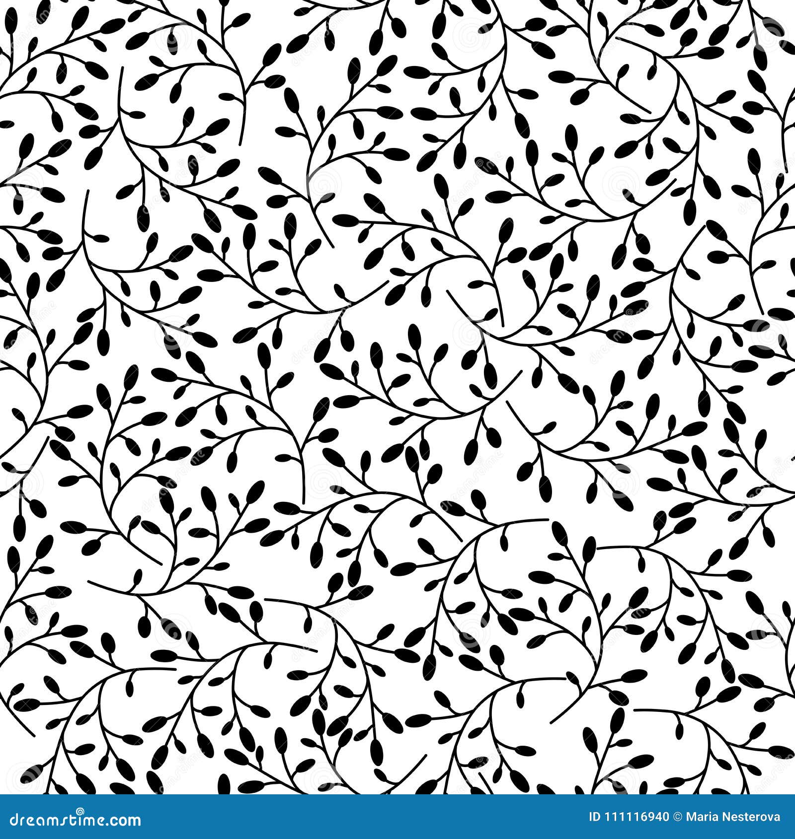 Floral Seamless Pattern Texture with Black Berries Sprigs. Stock Vector ...