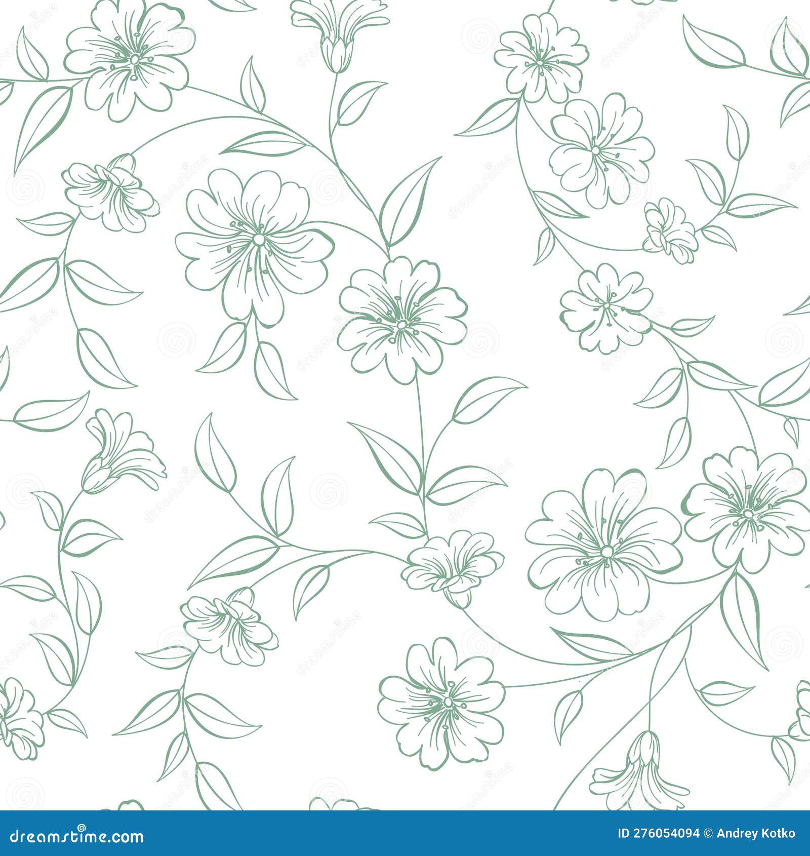 Floral Seamless Pattern. Vector Botanic. Stock Vector - Illustration of ...