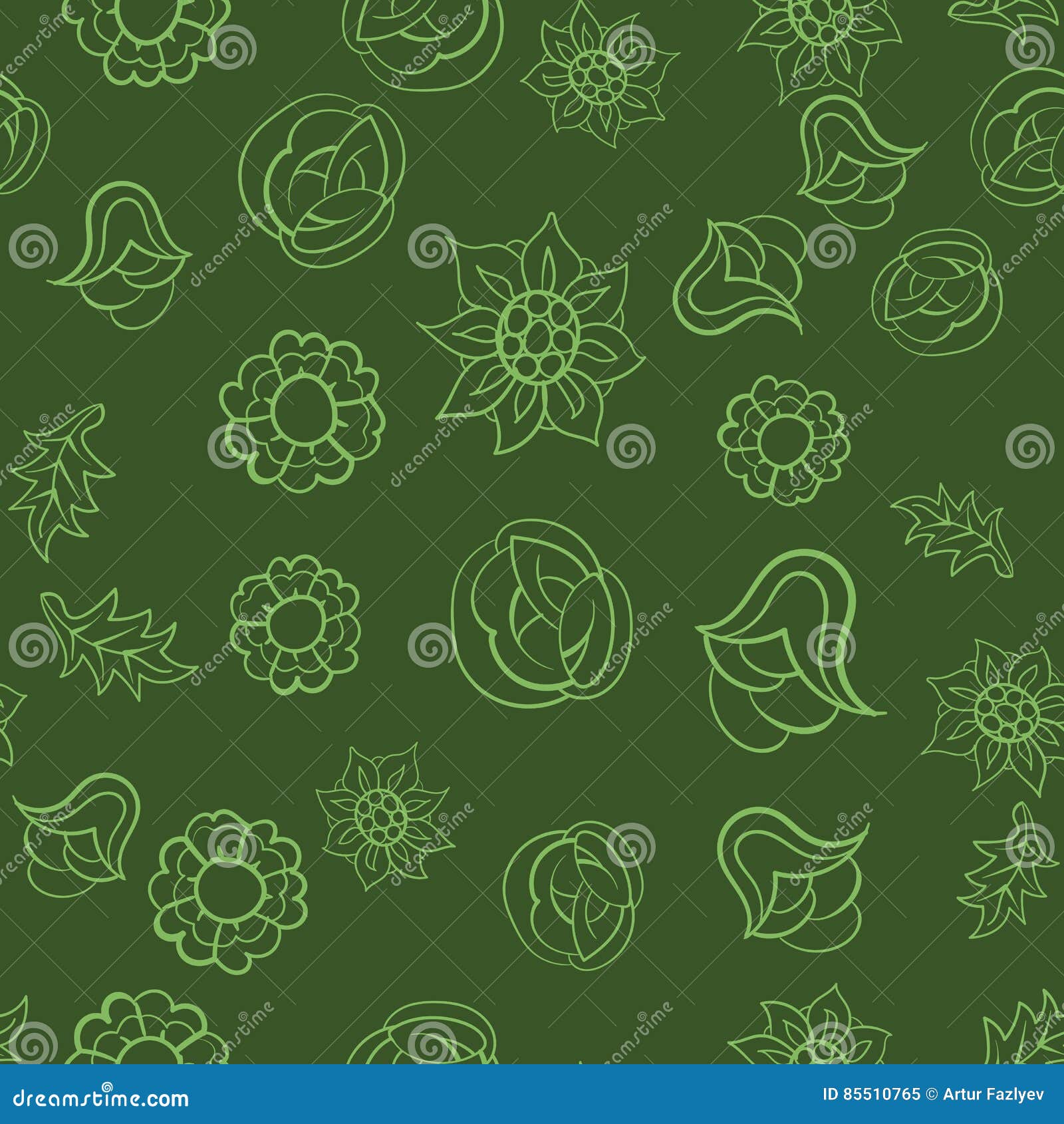 Floral seamless pattern stock vector. Illustration of leaf - 85510765