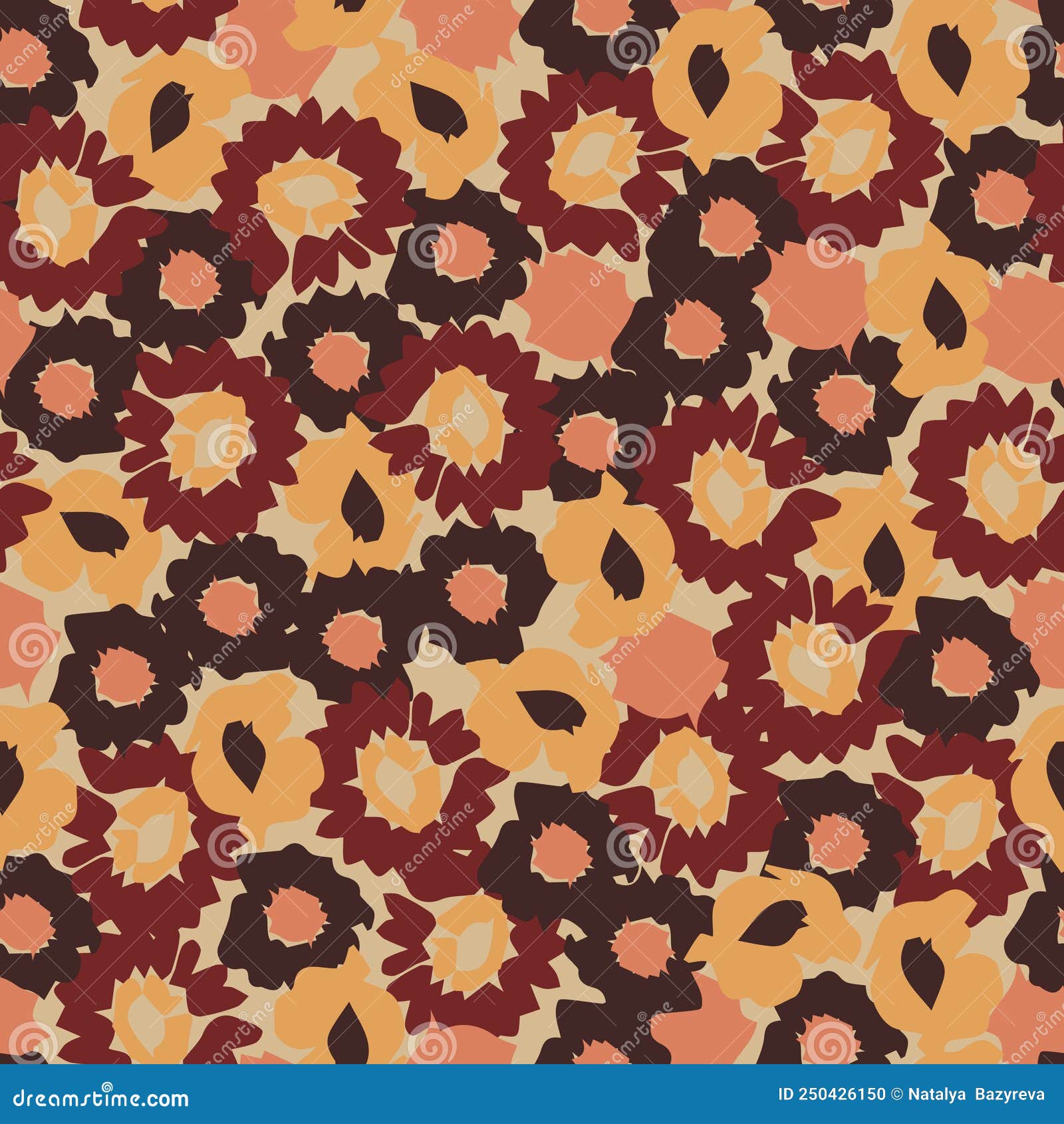 Floral Seamless Pattern, Vector. Endless Texture with Flowers Stock ...
