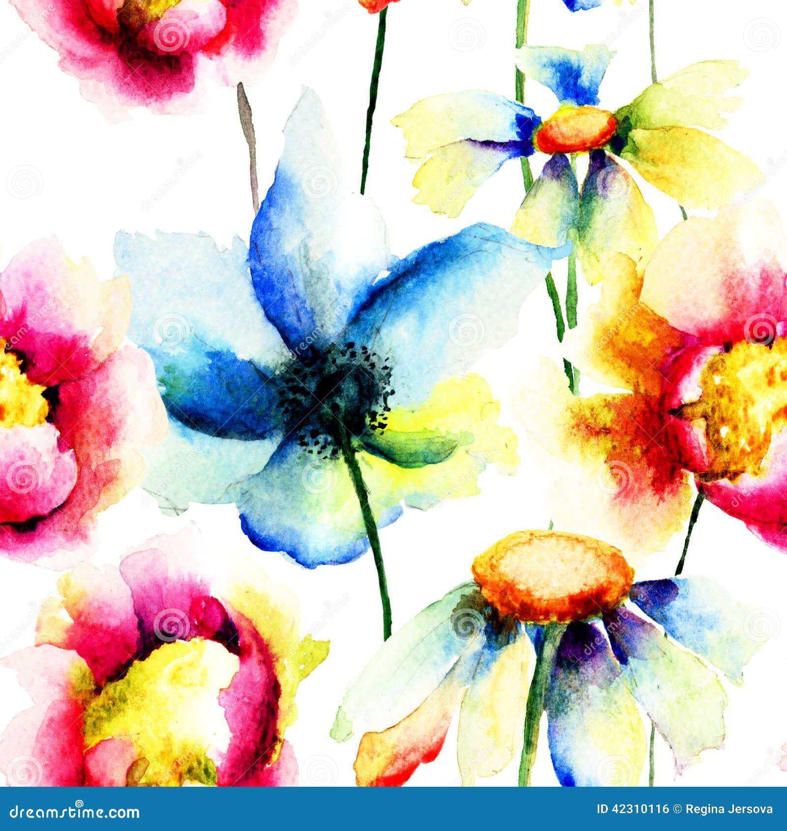 Floral seamless pattern stock illustration. Illustration of ornament ...