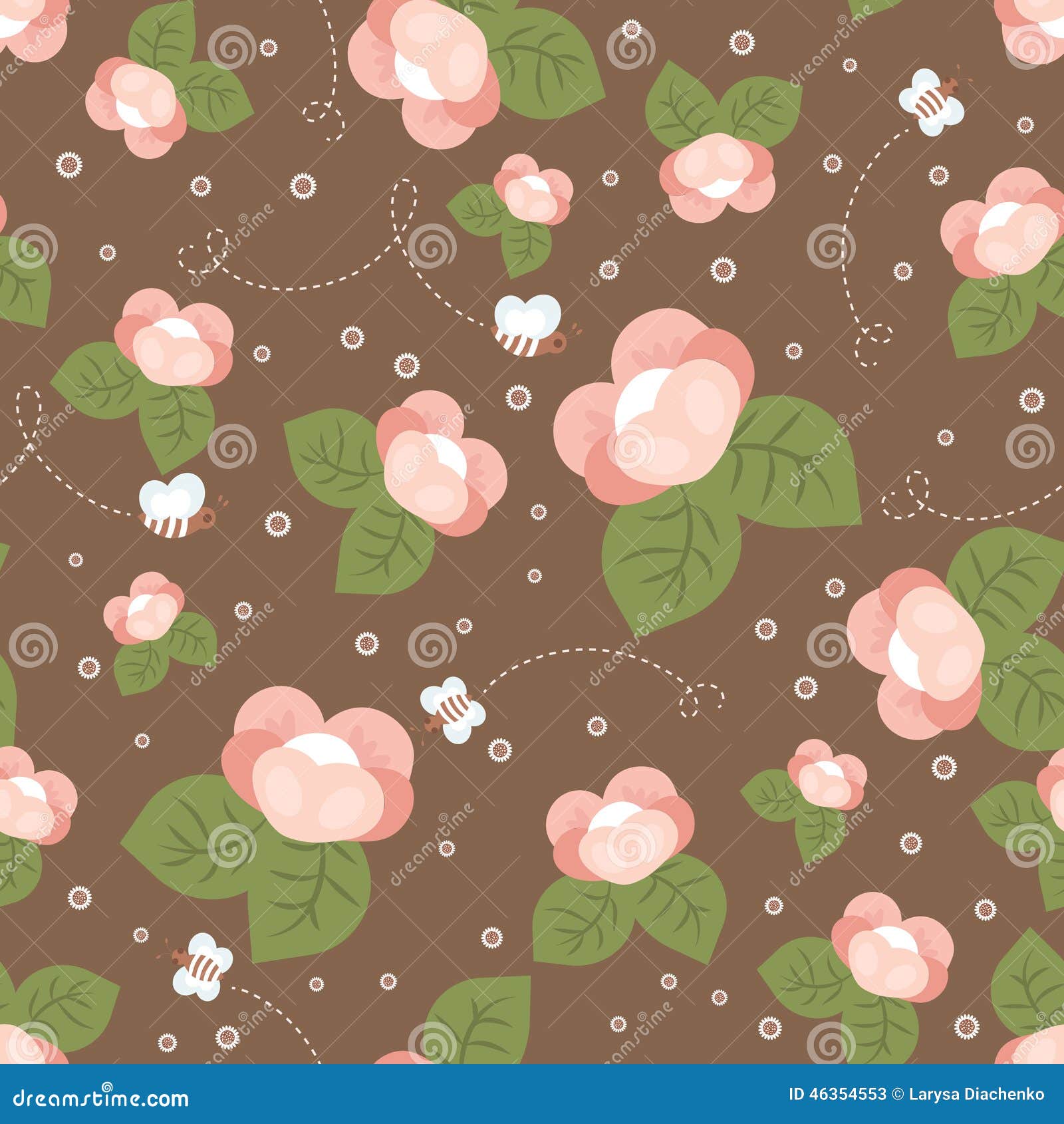 Floral Seamless Pattern (wrapping Paper) Stock Vector - Illustration of ...