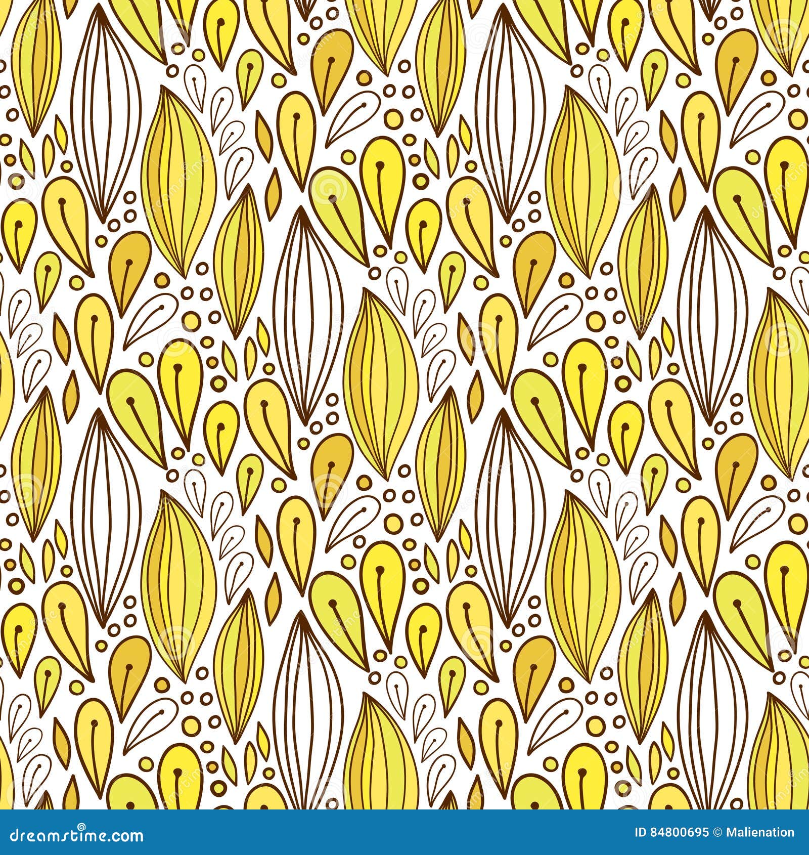 Floral Seamless Pattern in Yellow Color. Spring Textile or Packaging ...